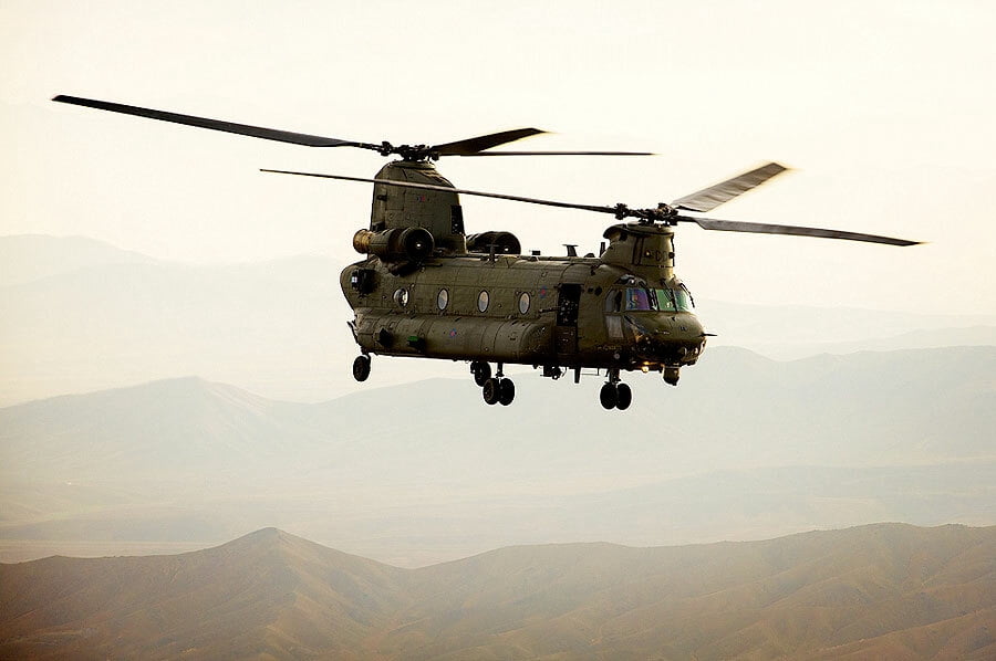 RAF Chinook Helicopter Over Afghanistan Style - A - 12x18 Inch ...