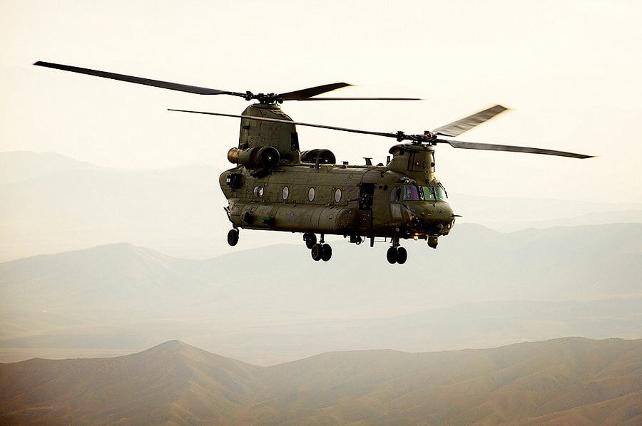 RAF Chinook Helicopter Over Afghanistan Style - A - 20x30 Inch Glossy ...