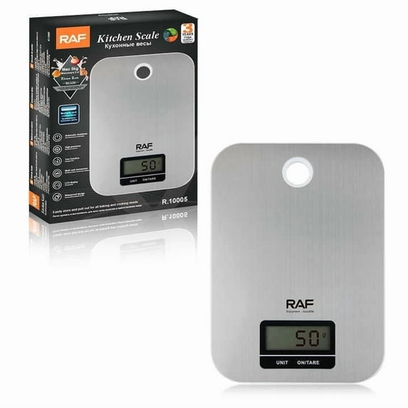 RAF Digital Kitchen Scale, 5kg Capacity, LCD Display, Tare Function ...