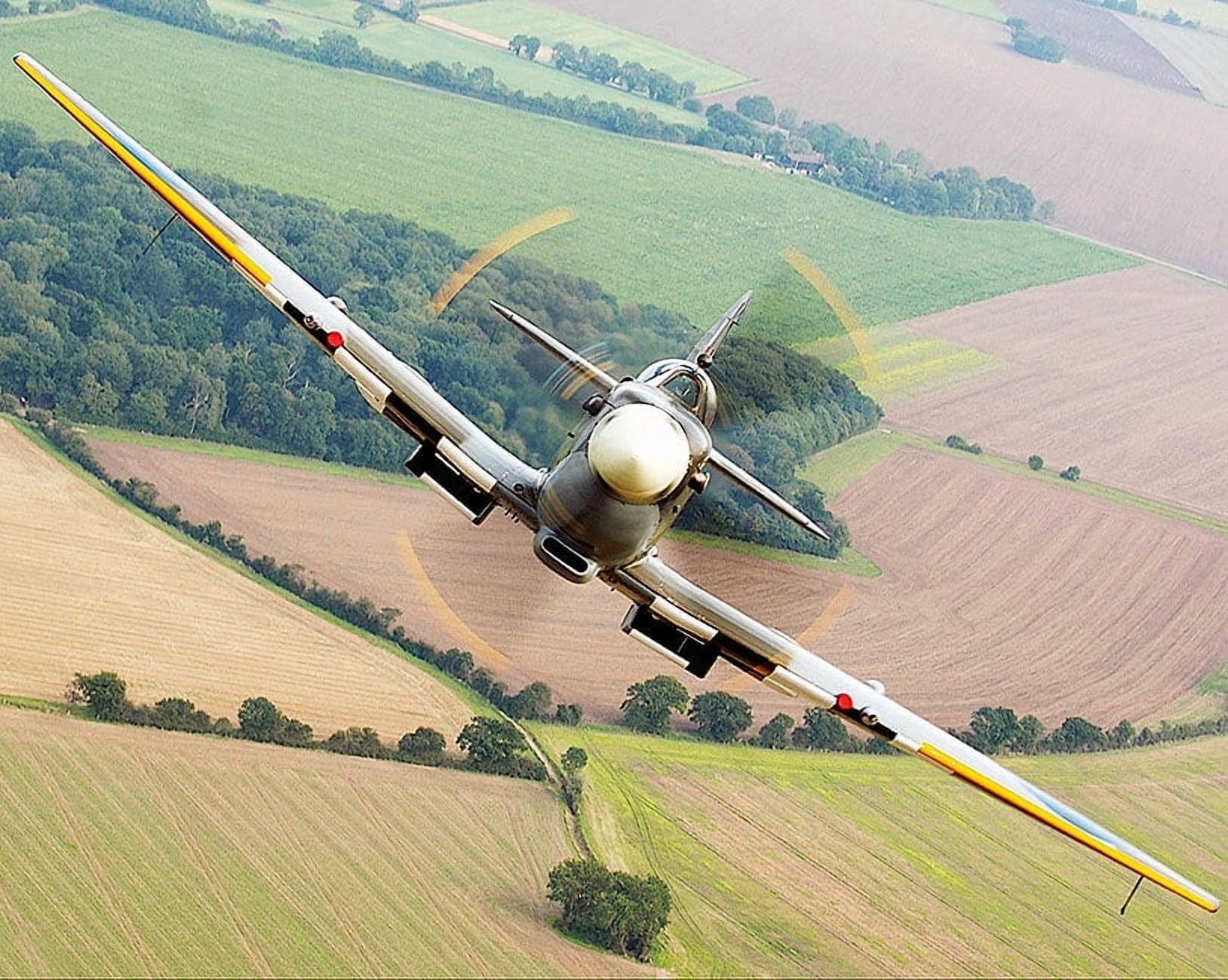 RAF Supermarine Spitfire Over Coningsby - 12x18 Inch Laminated Aviation ...