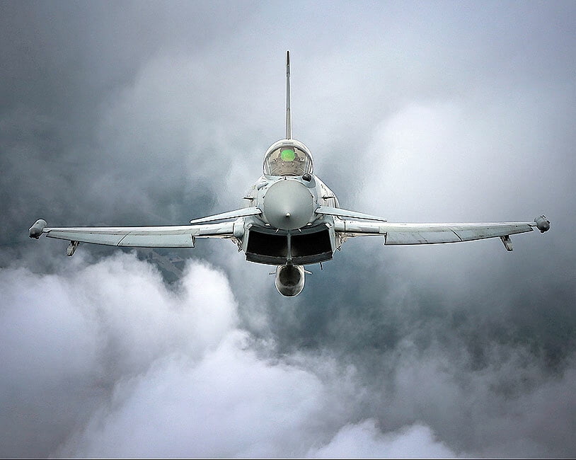 RAF Typhoon FGR4 in Flight Front View Style - A - 24x36 Inch Glossy ...