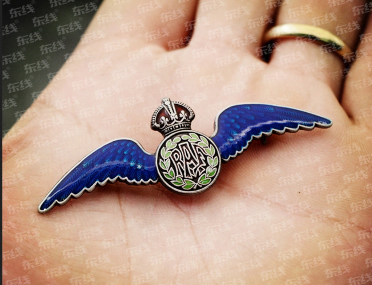 RAF Wings British Royal Air Force Pilot Badge Sweetheart Queens Enamel ...