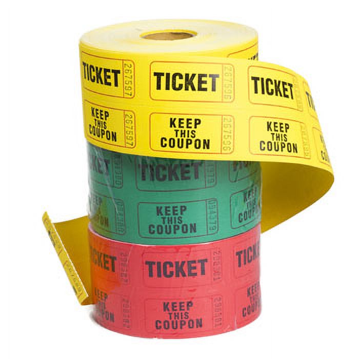 RAFFLE TICKETS 500CT ROLL EACH SHRINK WRAPPED/STATIONERY LABEL, Case ...