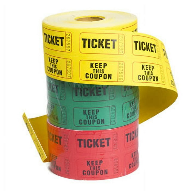 RAFFLE TICKETS 500CT ROLL EACH SHRINK WRAPPED/STATIONERY LABEL, Case ...