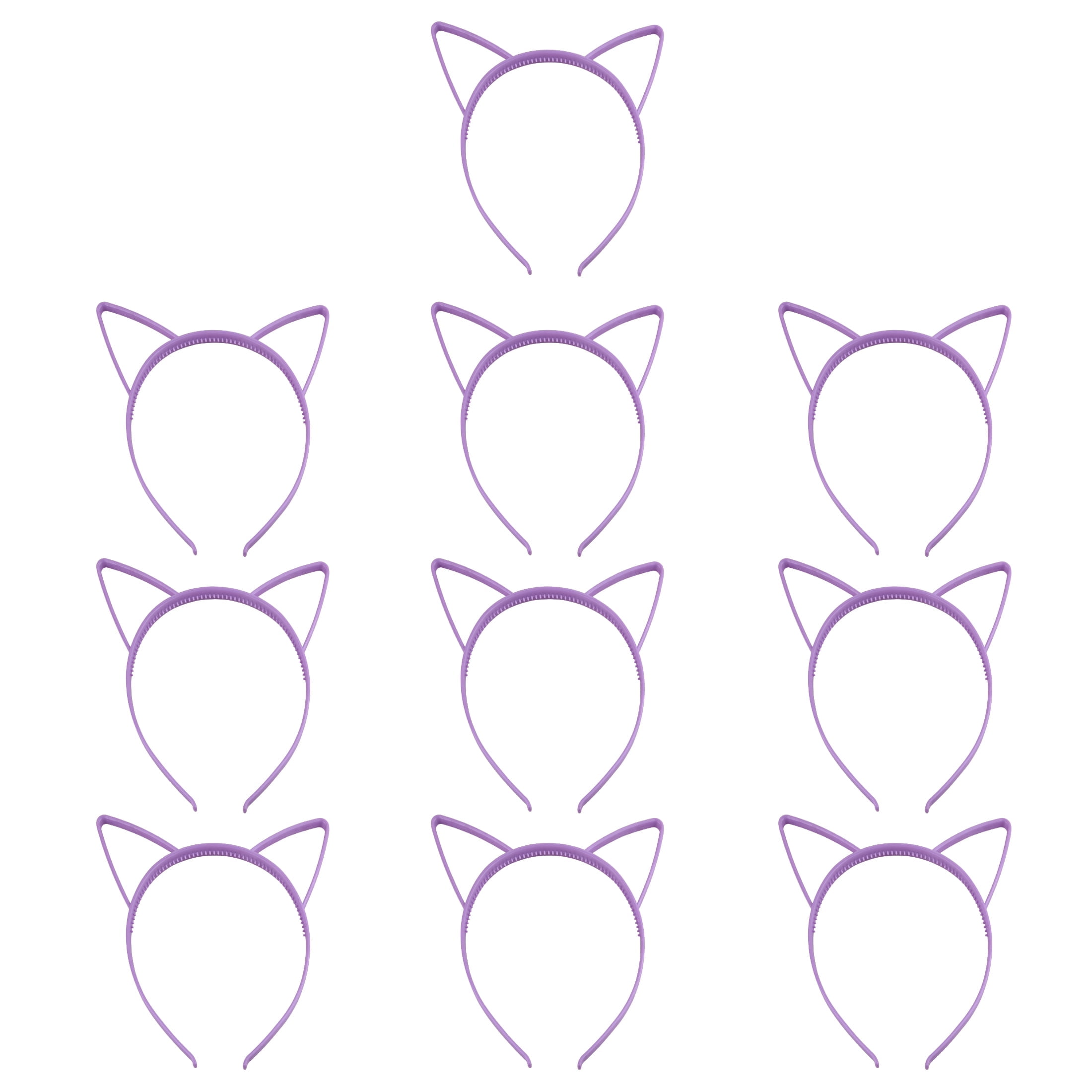 TUWAFE 10 Pcs Cat Bow Hairbands, Playful Cat Ears Headband for Girls ...