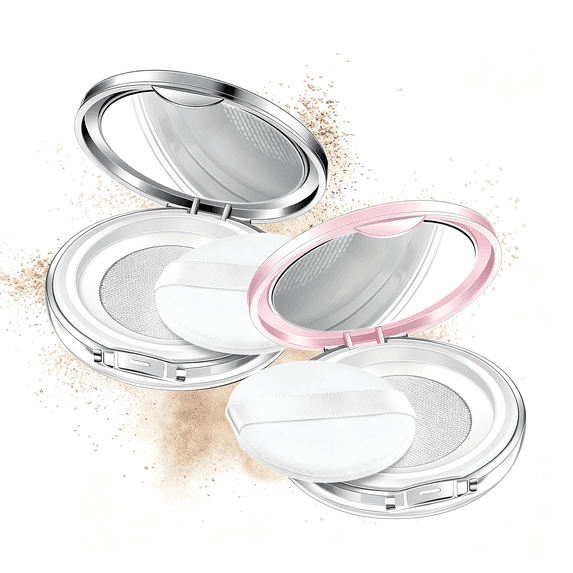 RAGUPEL 2 Pcs Loose Powder Container with Puff 0.17/0.7 Oz Reusable ...