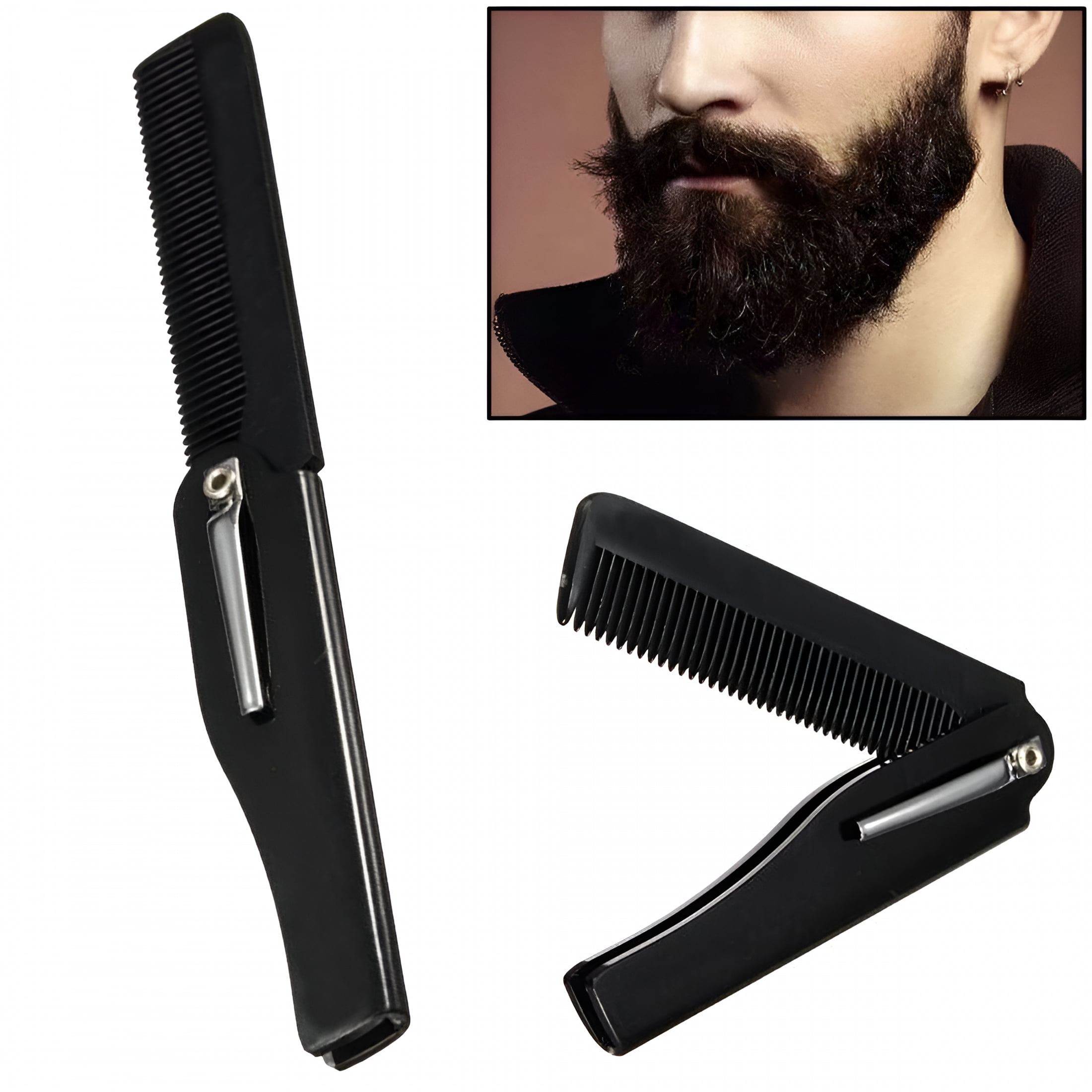 RAGUPEL 2026 New Hair Care Polyester Hair Care Net Comb Folding Beard ...