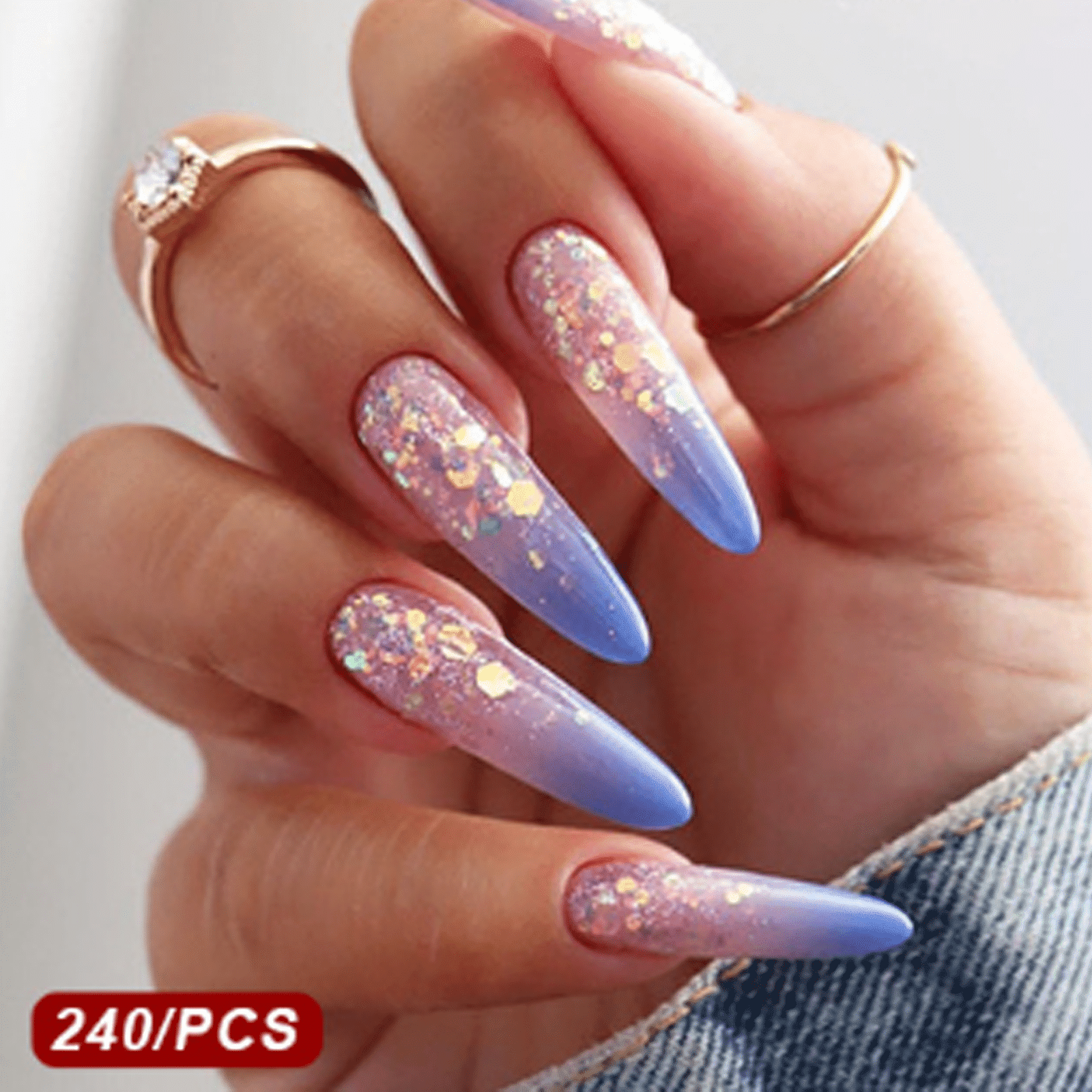 RAGUPEL 240Pcs Nails Press Ons,Customizable Shapes Press on Nail Kit ...