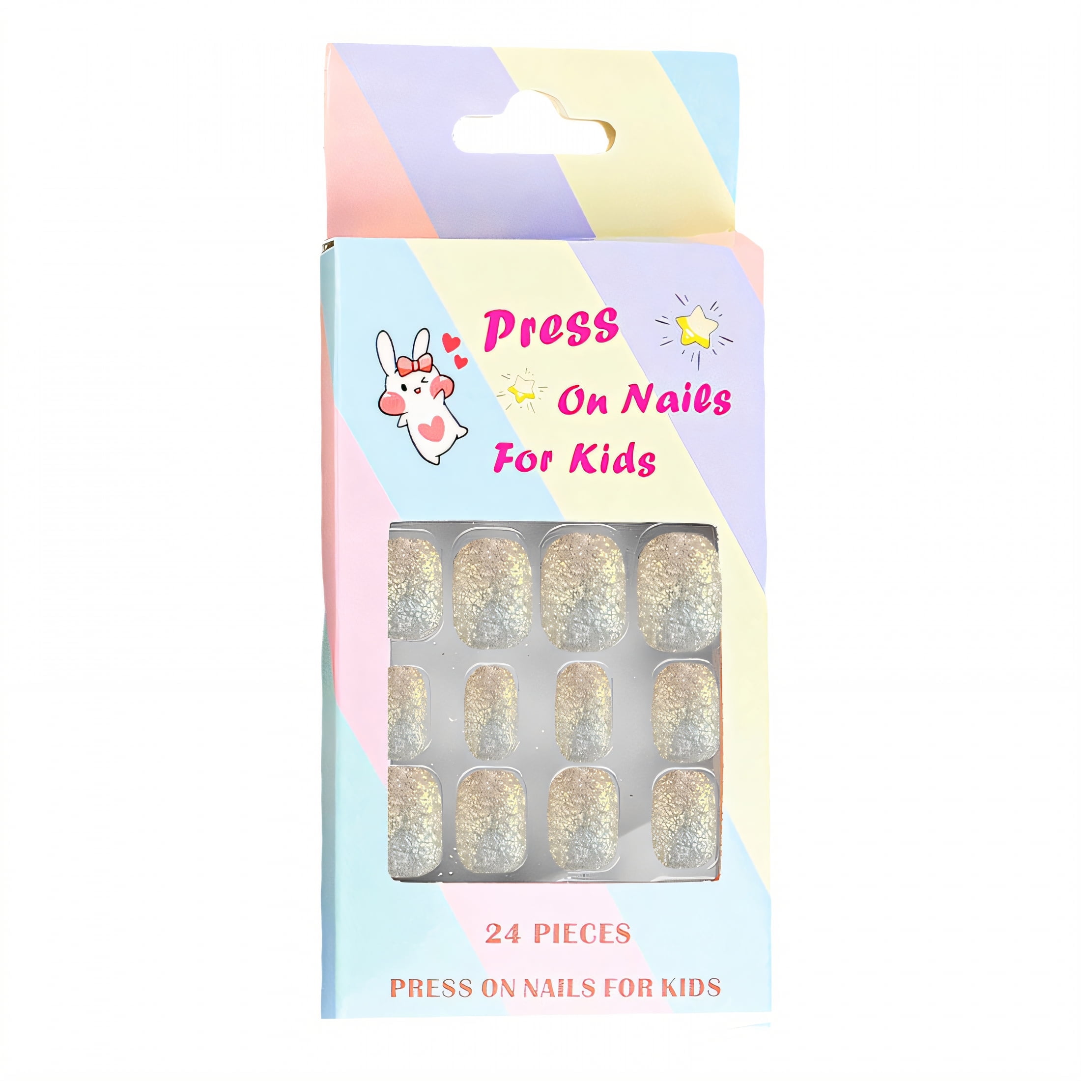 RAGUPEL 24Pcs Press on Nails for Kids,Gradient Yellow with Glitter Kids ...
