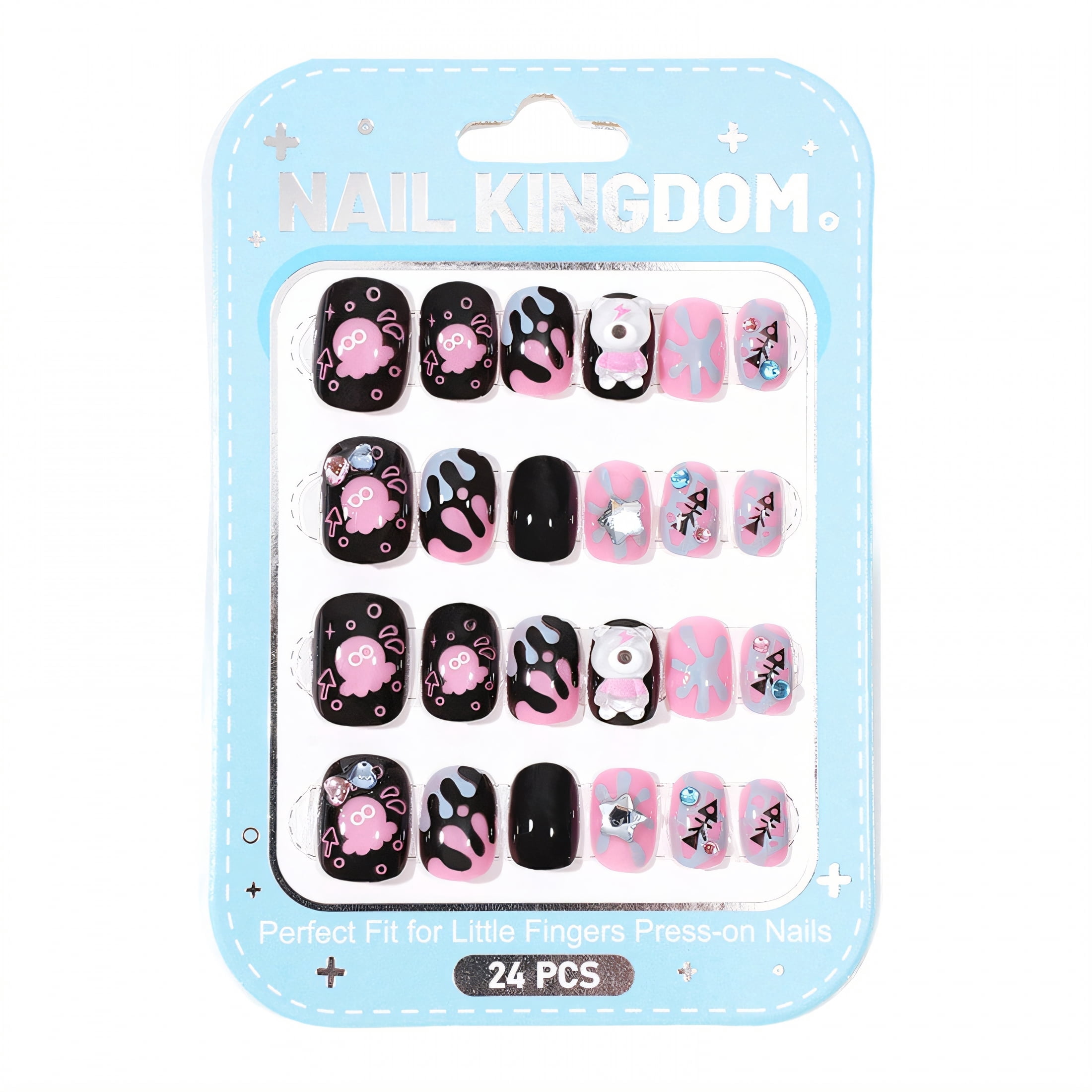 RAGUPEL 24Pcs Press on Nails for Kids,Octopus Under the Sea Kids Nails ...