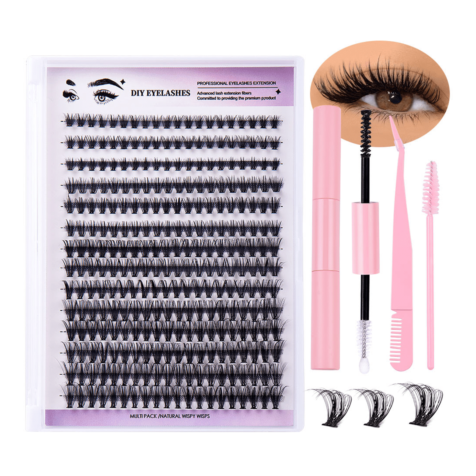 RAGUPEL 280Pcs Lashes Wispy Strong Eye Presence Eyelash Clusters ...