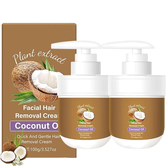 RAGUPEL 2Pcs Facial Depilatory Cream,Coconut Facial Hair Removal Cream ...