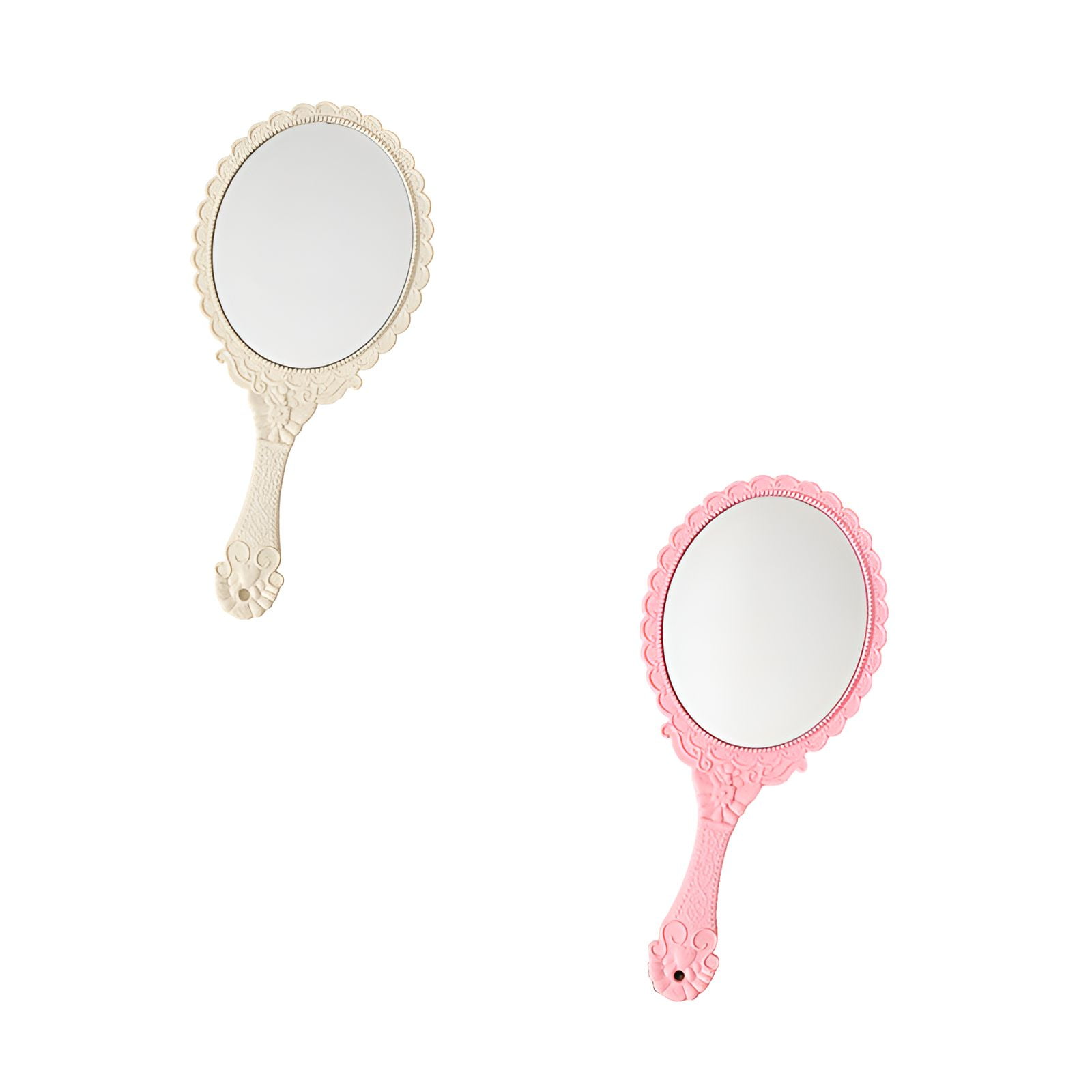 RAGUPEL 2Pcs Hand Mirror Eco-Friendly Straw Handle Hand Mirrors with ...