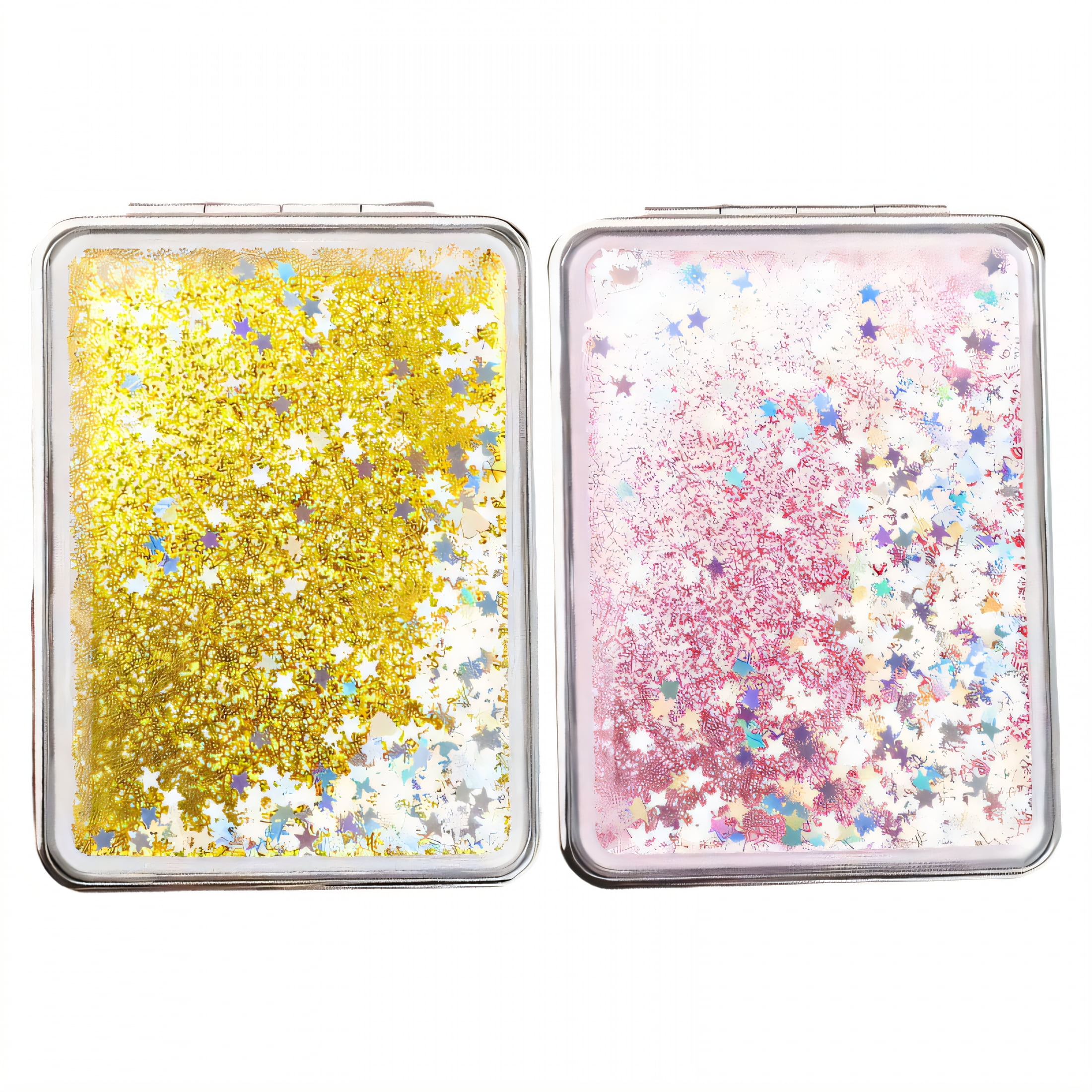 RAGUPEL 2Pcs Hand Mirror Pretty Liquid Sand Hand Mirror Double-Sided ...