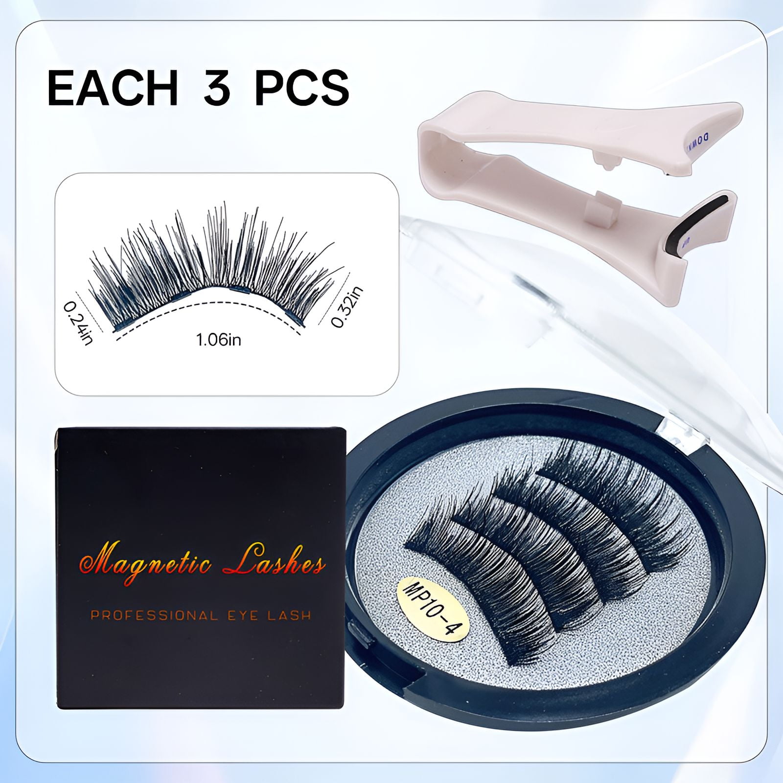RAGUPEL 3Pcs Magnetic EyeFake Lashes,Universal Fit Magnetic EyeFake ...