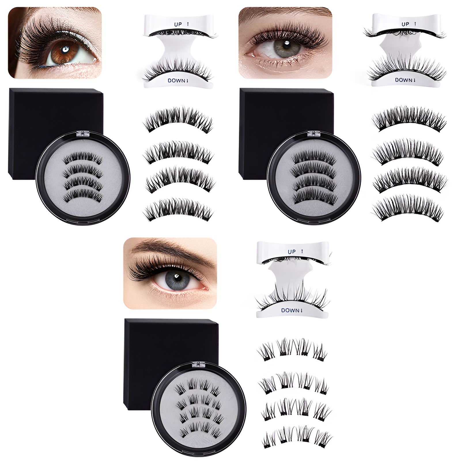 RAGUPEL 3Pcs Magnetic Eyelashes,Allergy Free Magnetic Lashes,Easy ...