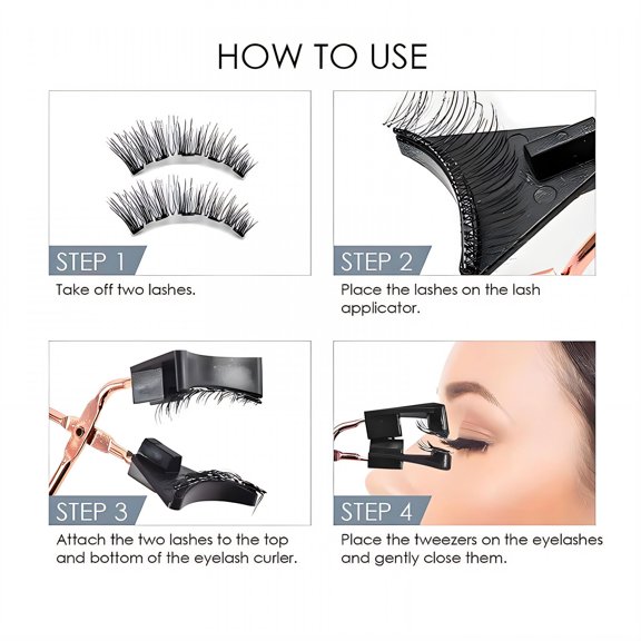 Vassoul Dual Magnetic Eyelashes, 0.2mm, Light, Easy to Wear, 3D ...