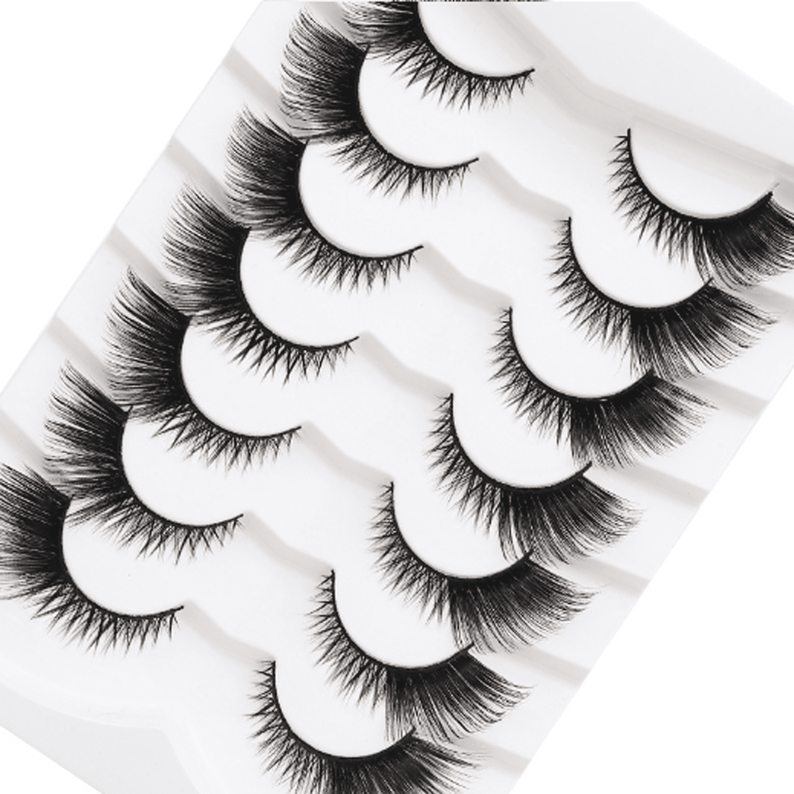 RAGUPEL 5 Pairs Lash Clusters Natural Fluffy Cat Eye Bblique Fly Eye ...