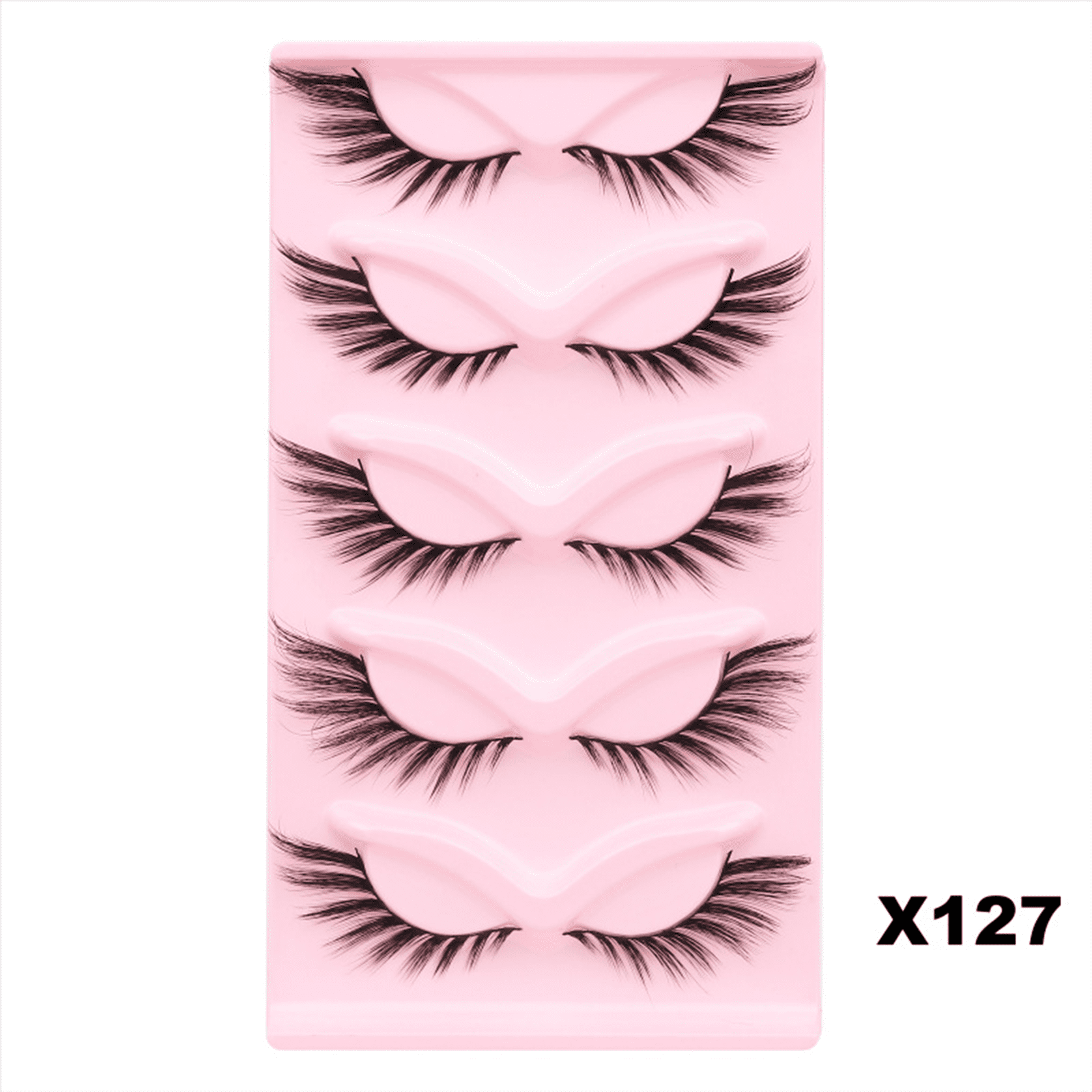 RAGUPEL 5 Pairs Lash Clusters Natural Fluffy Cat Eye Bblique Fly Eye ...