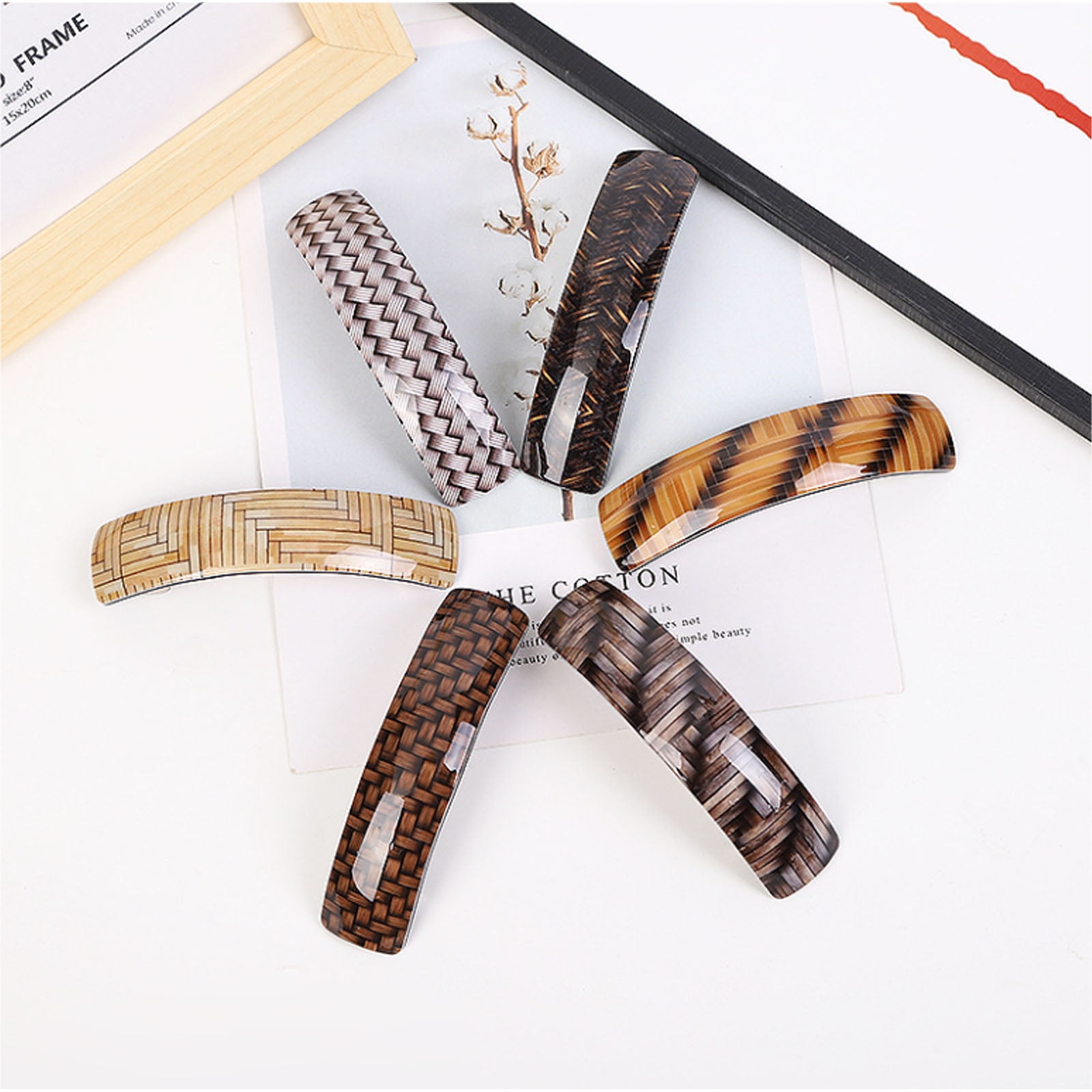 RAGUPEL 6 Pcs Mixed Color Barrettes for Women, Durable Acrylic Hair ...