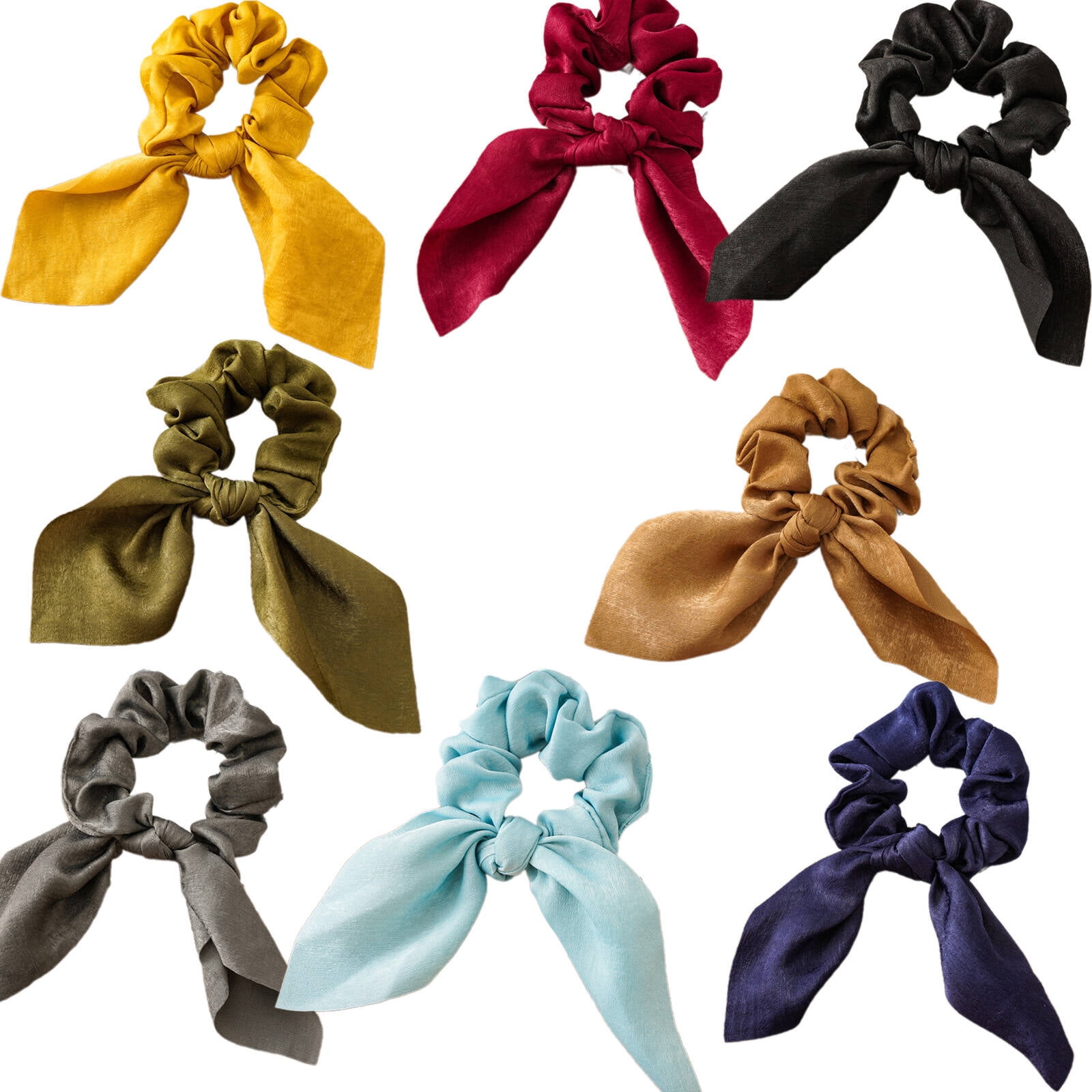 RAGUPEL 8 Pcs Scrunchies,Extra Adorable Bunny Ears Scrunchies for Women ...