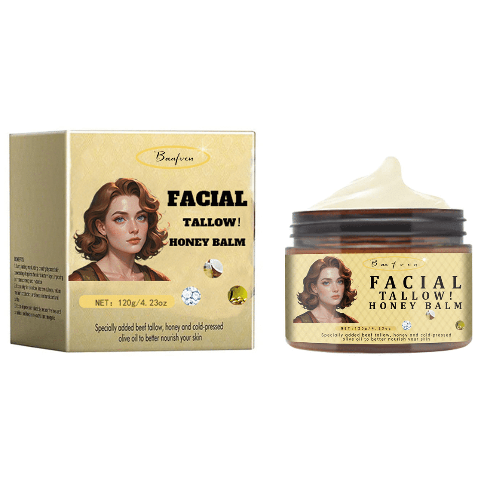 RAGUPEL Beef Tallow for Face Butter Bio Skin Care Tallow Balm Mild ...
