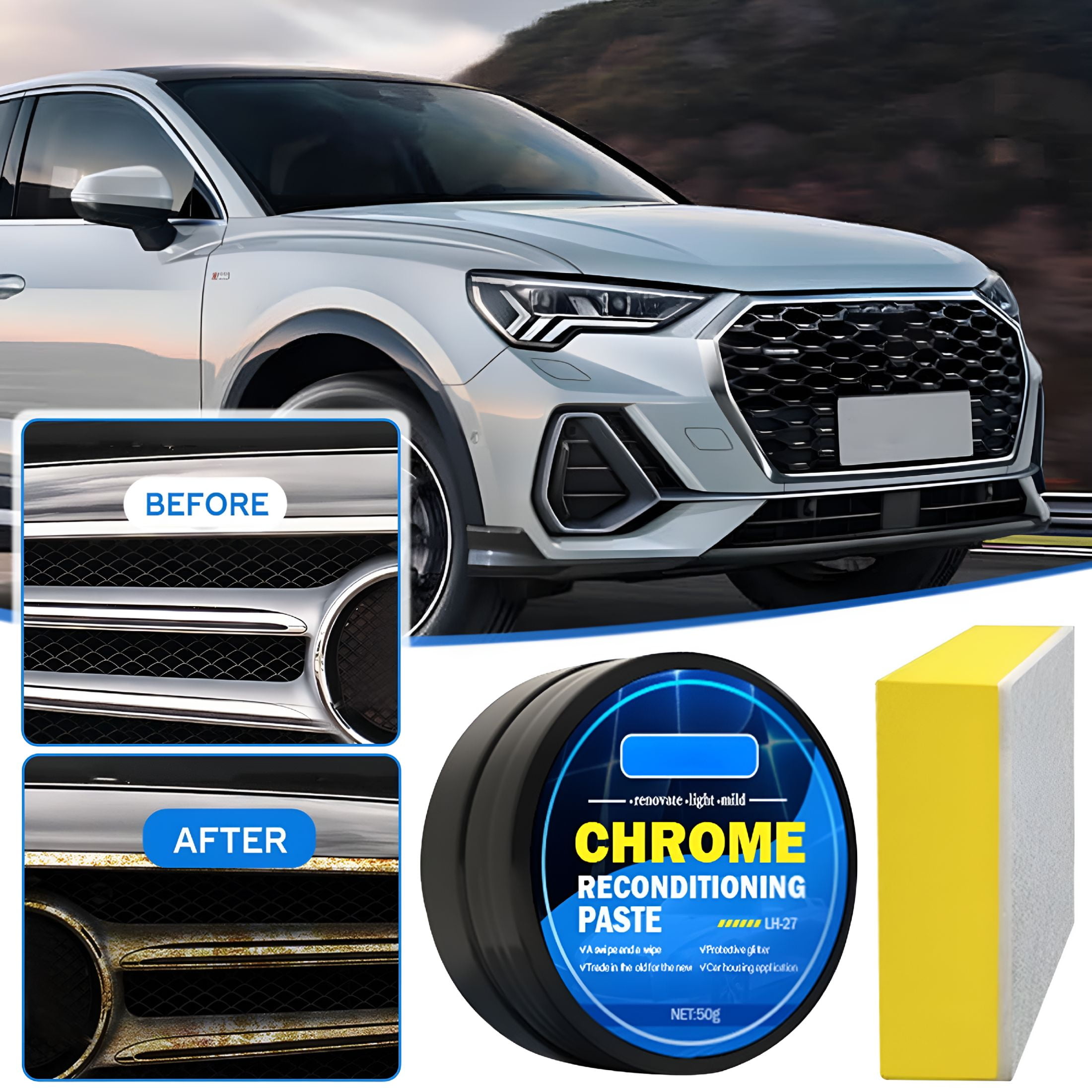 RAGUPEL Car Metal Polish Paste for Door Window Strip Restoration ...