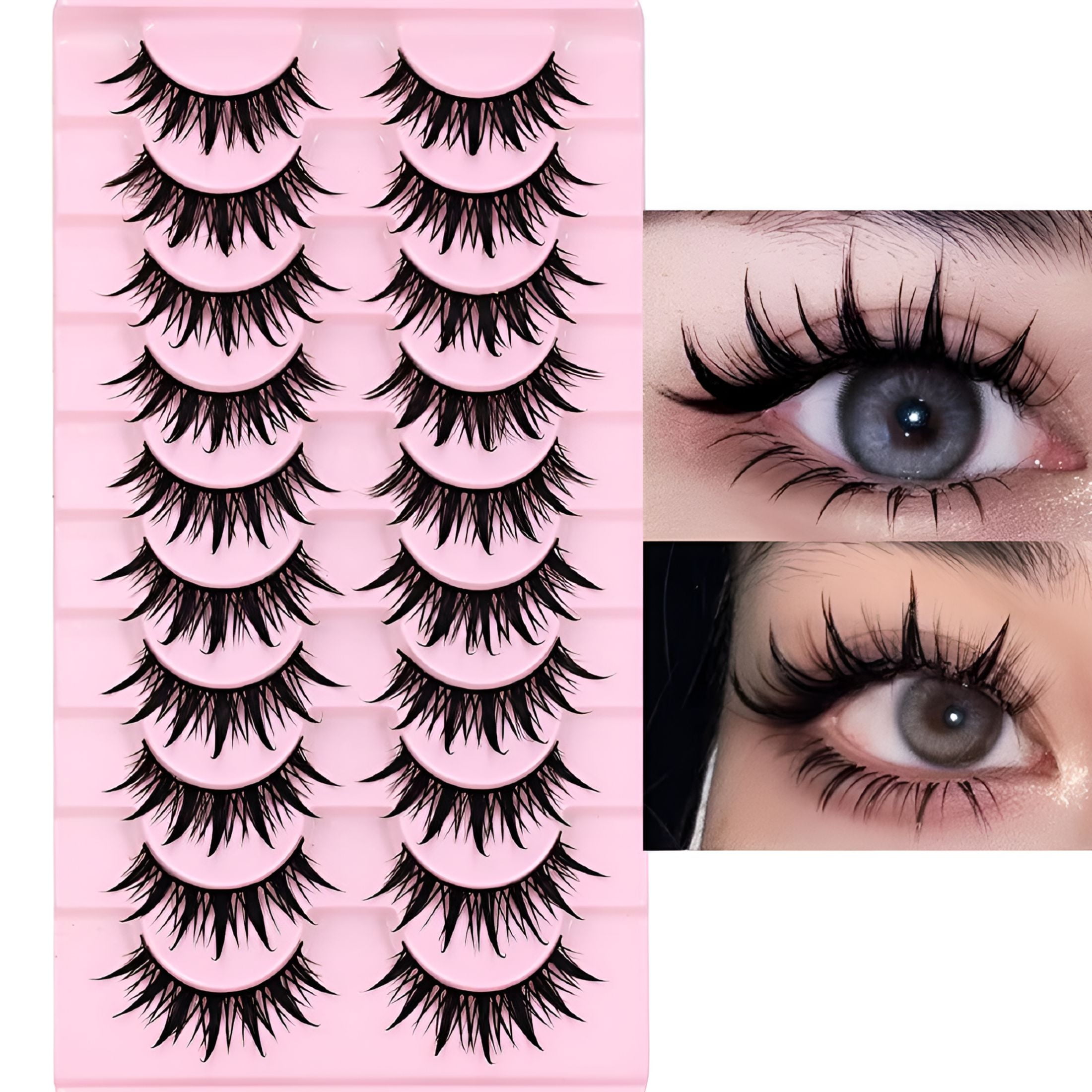 RAGUPEL Classic Design False Eyelashes 10 Pairs Manga Lashes Japanese ...
