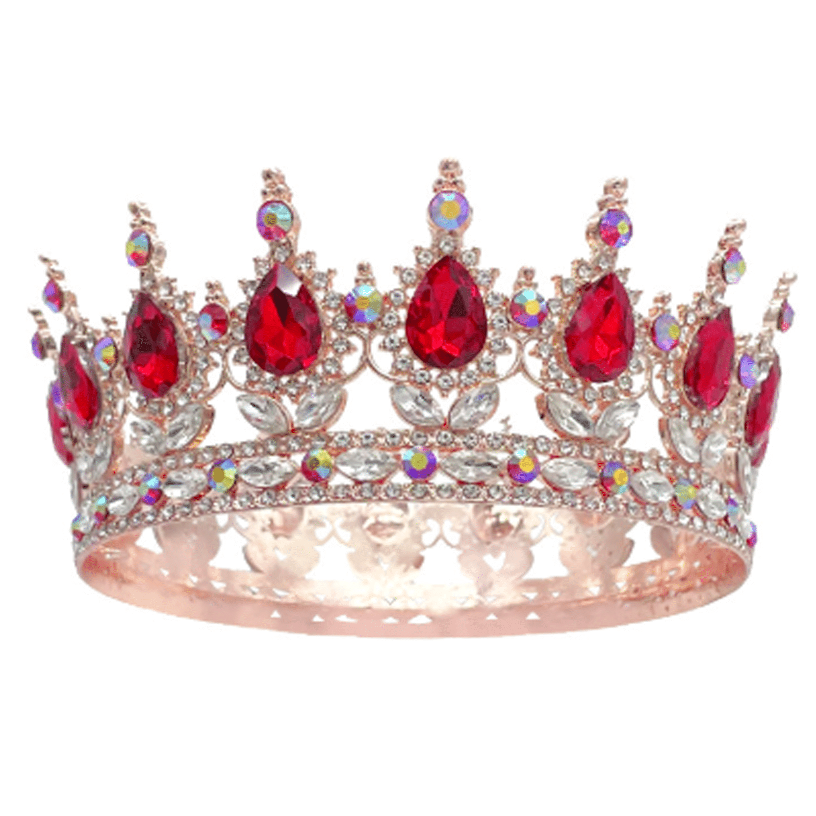 DESIGNICE Crown,Glimmering Ab Crystals Tiaras for Women,Wedding Crown ...