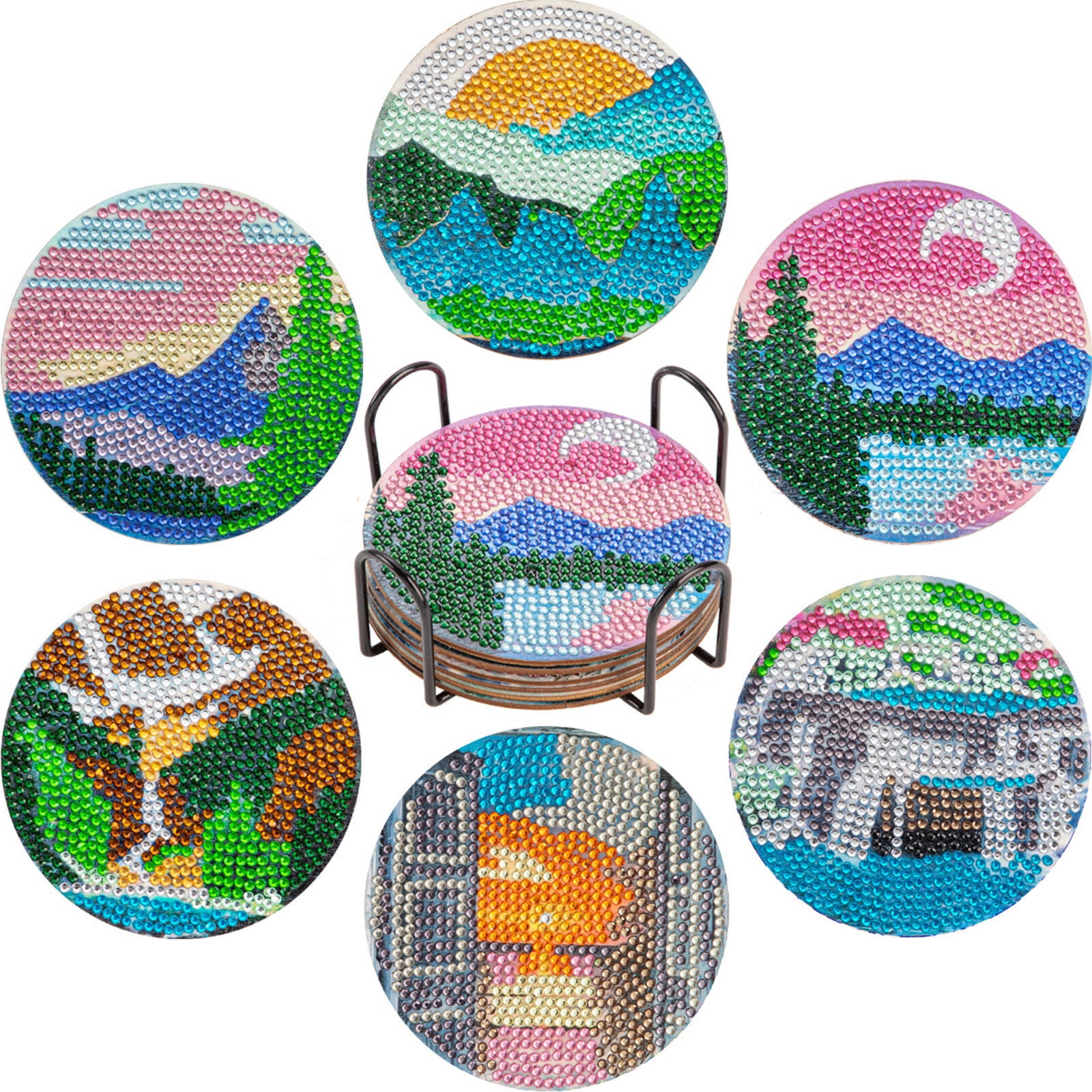 RAGUPEL DIY Coaster Ocean-Life Designs Diamond Art Coaster Table-Saver ...