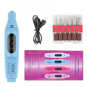 Nail Art Drill KIT Electric FILE Buffer Bits Acrylic Portable Salon ...