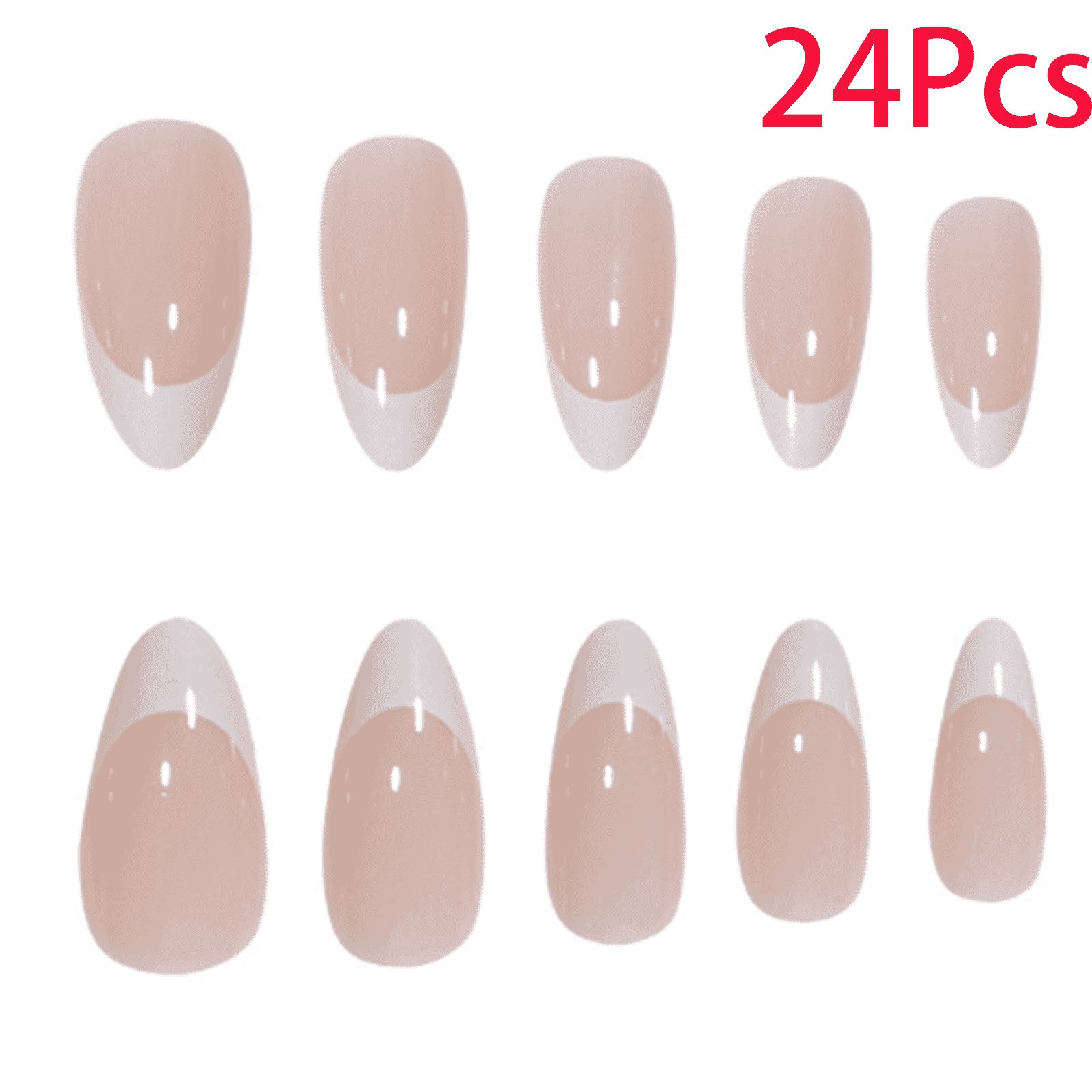 RAGUPEL French Tip Press On Nails,Ice-Clear Shine Short Almond Nail ...