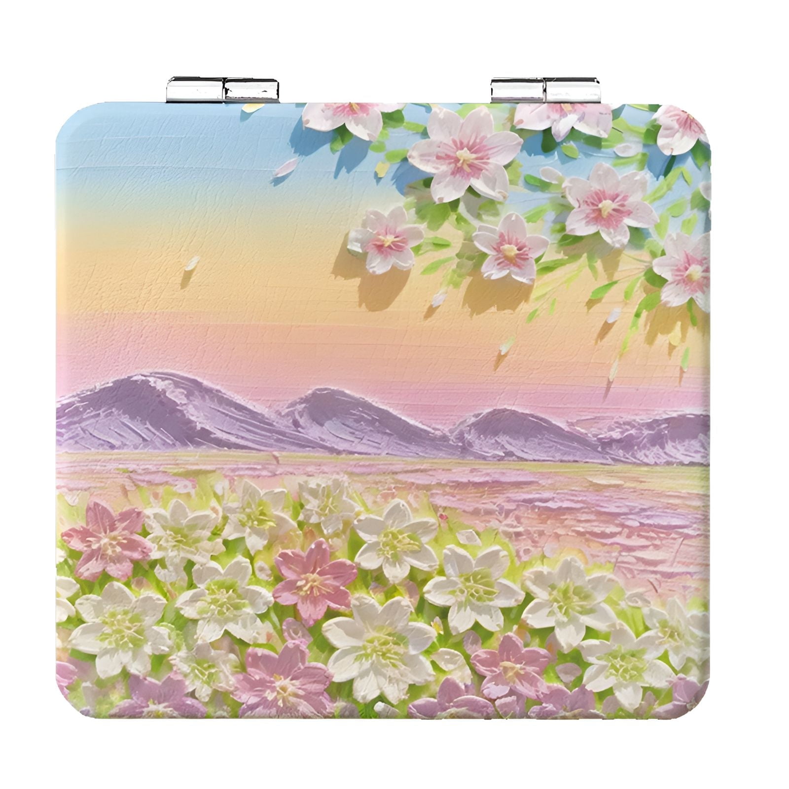 RAGUPEL Hand Mirror Elegant Hand-Painted Design Hand Mirror Flexible ...