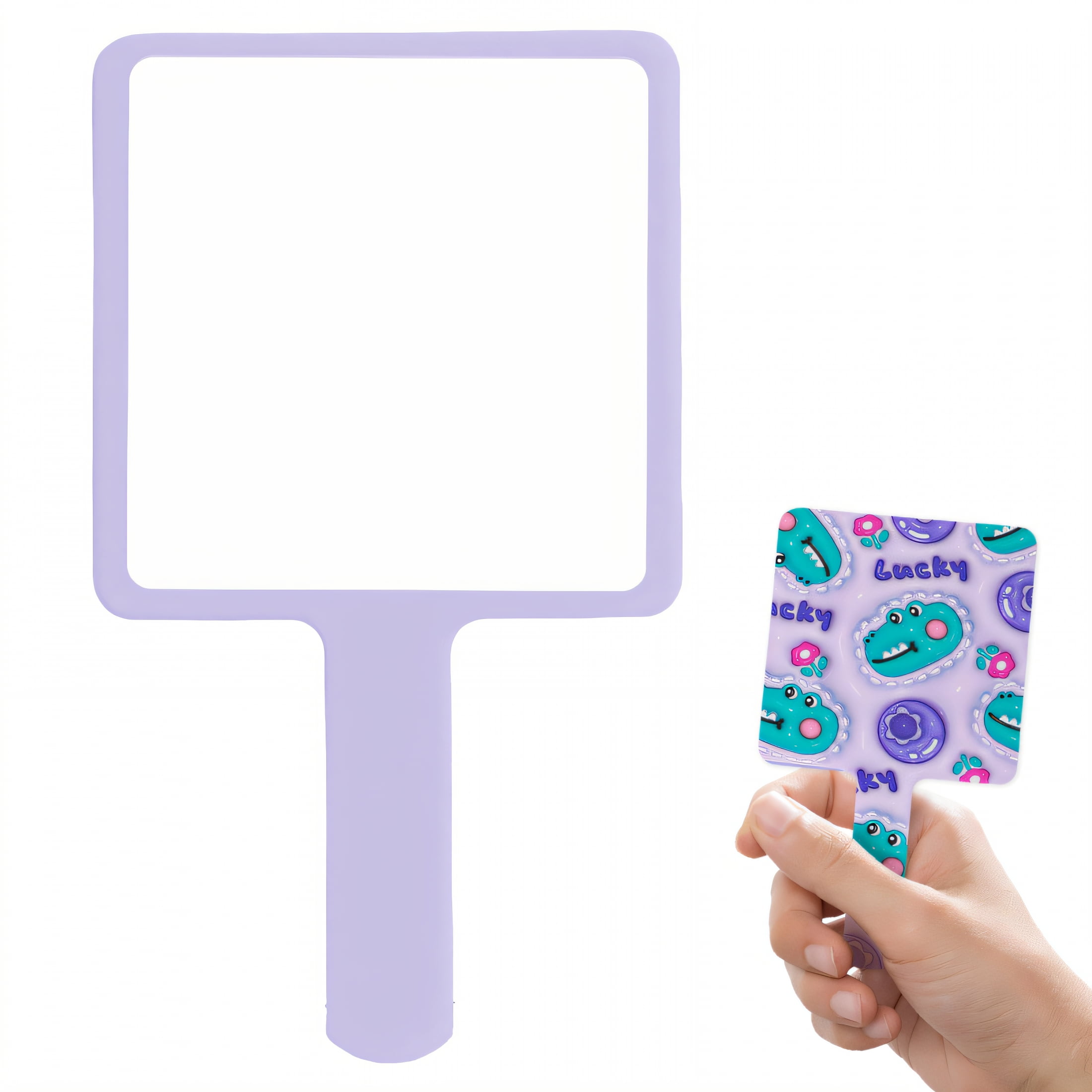 RAGUPEL Hand Mirrors with Handle,Square Glass Mirror 6.5"*4.1"*0.2 ...