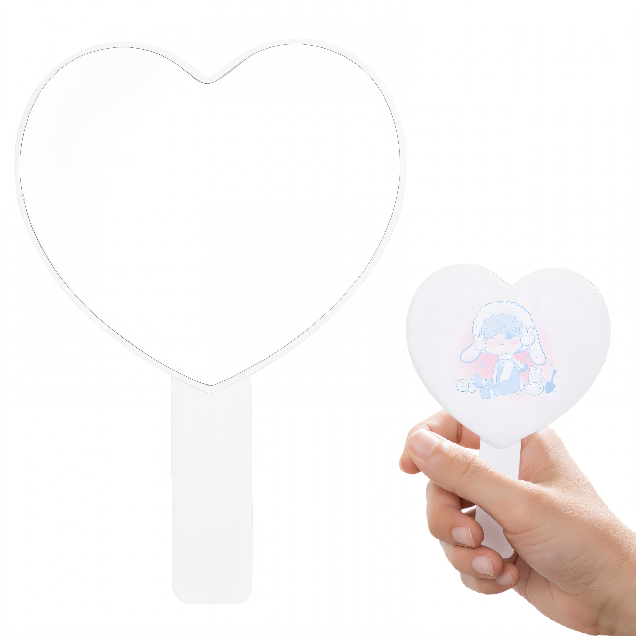 RAGUPEL Hand Mirrors with Handle,Compact Heart Mirror 7.3"*5.1"*0.4 ...