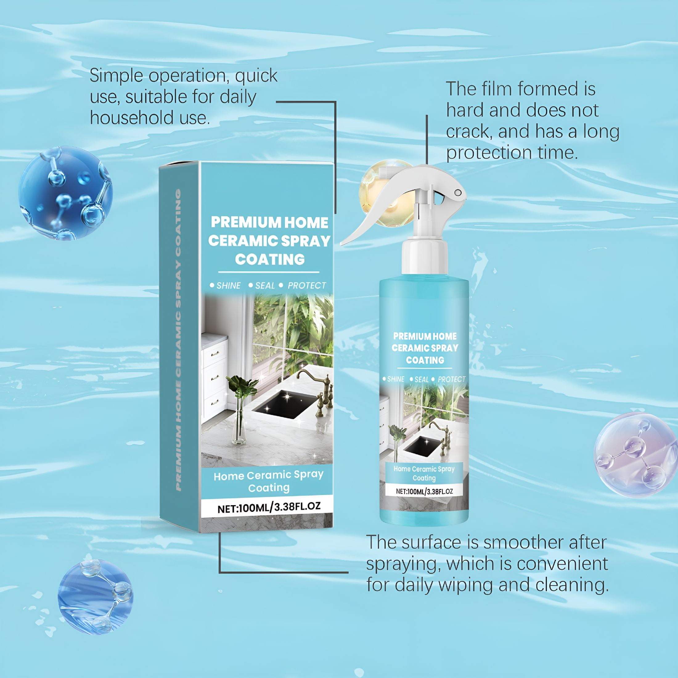 RAGUPEL Home Ceramic Coating Spray Kit - Shine,Seal & Protect Kitchen ...