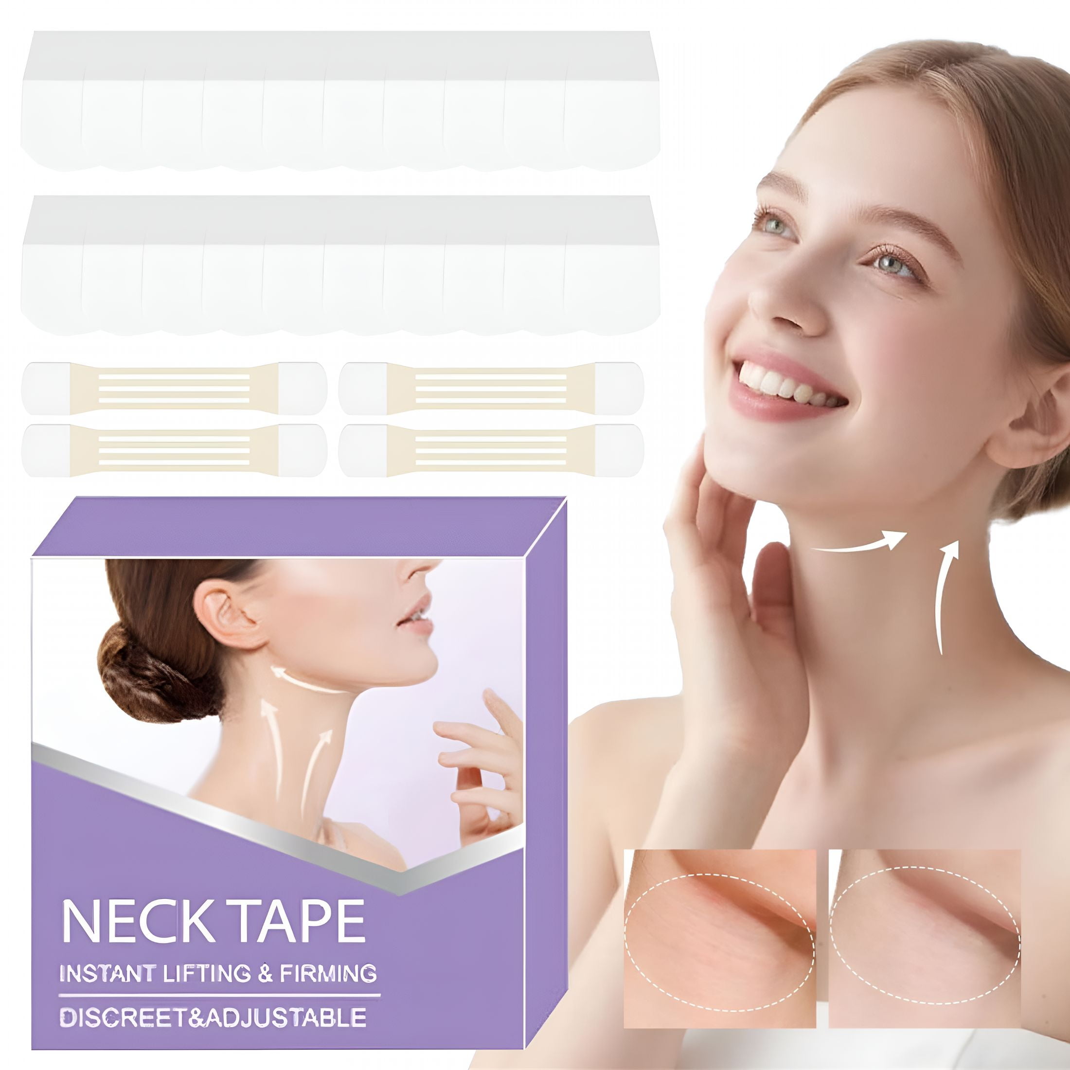 RAGUPEL Neck Tape Lifting Invisible, Neck Lift Tape Instant Lift Neck ...