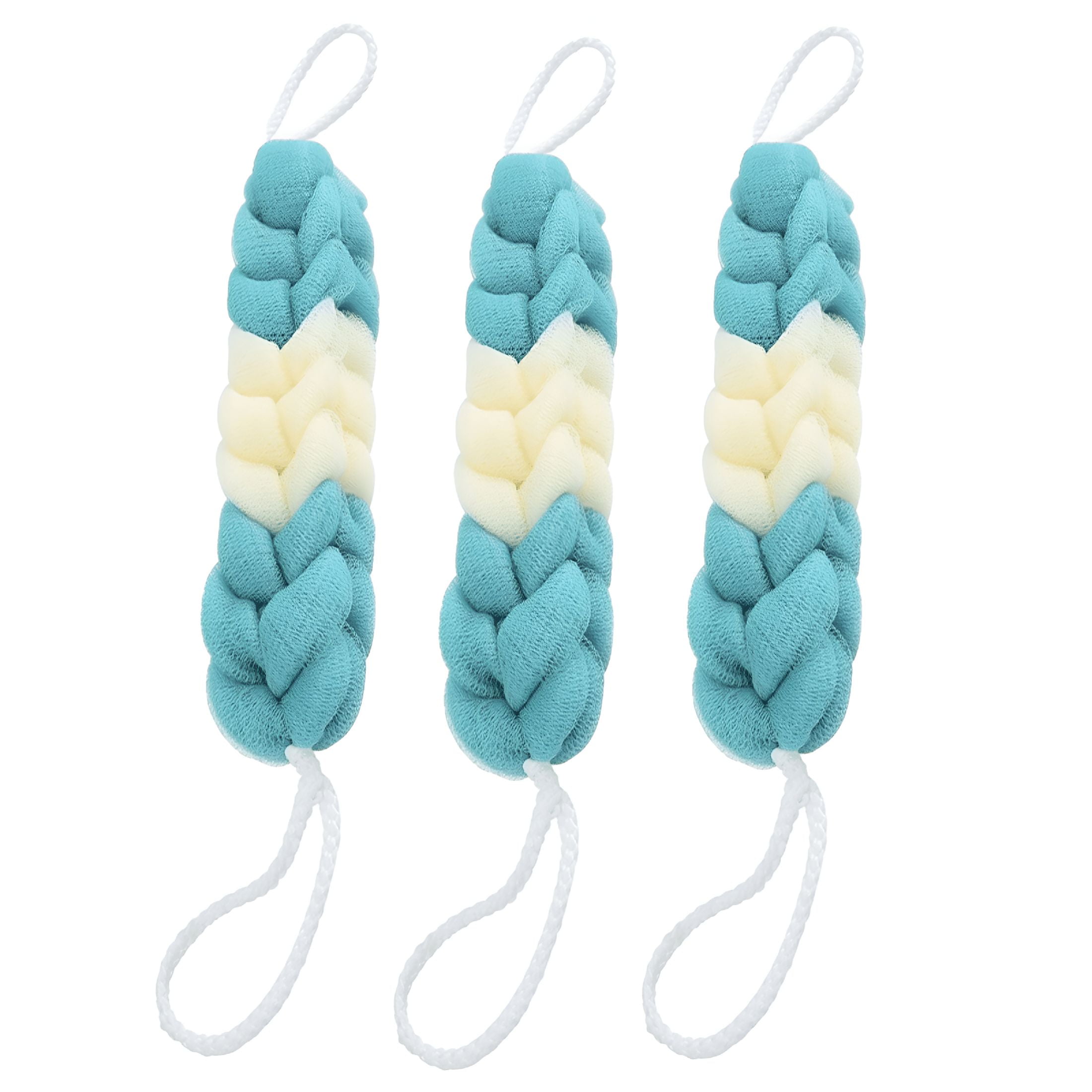 RAGUPEL Long Loofah for Shower,3 Pack Stretchable Braided Loofahs ...