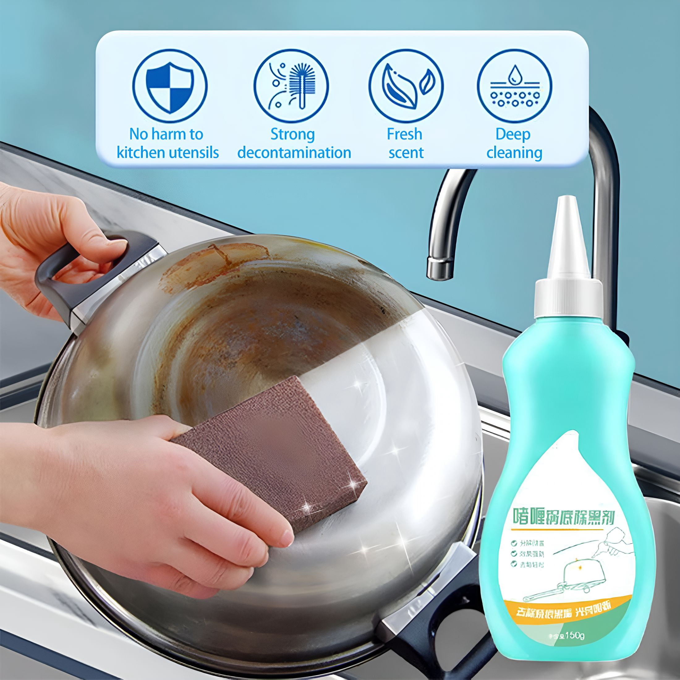 RAGUPEL Stainless Steel Pot and Pan Bottom Cleaner Heavy Duty Degreaser ...