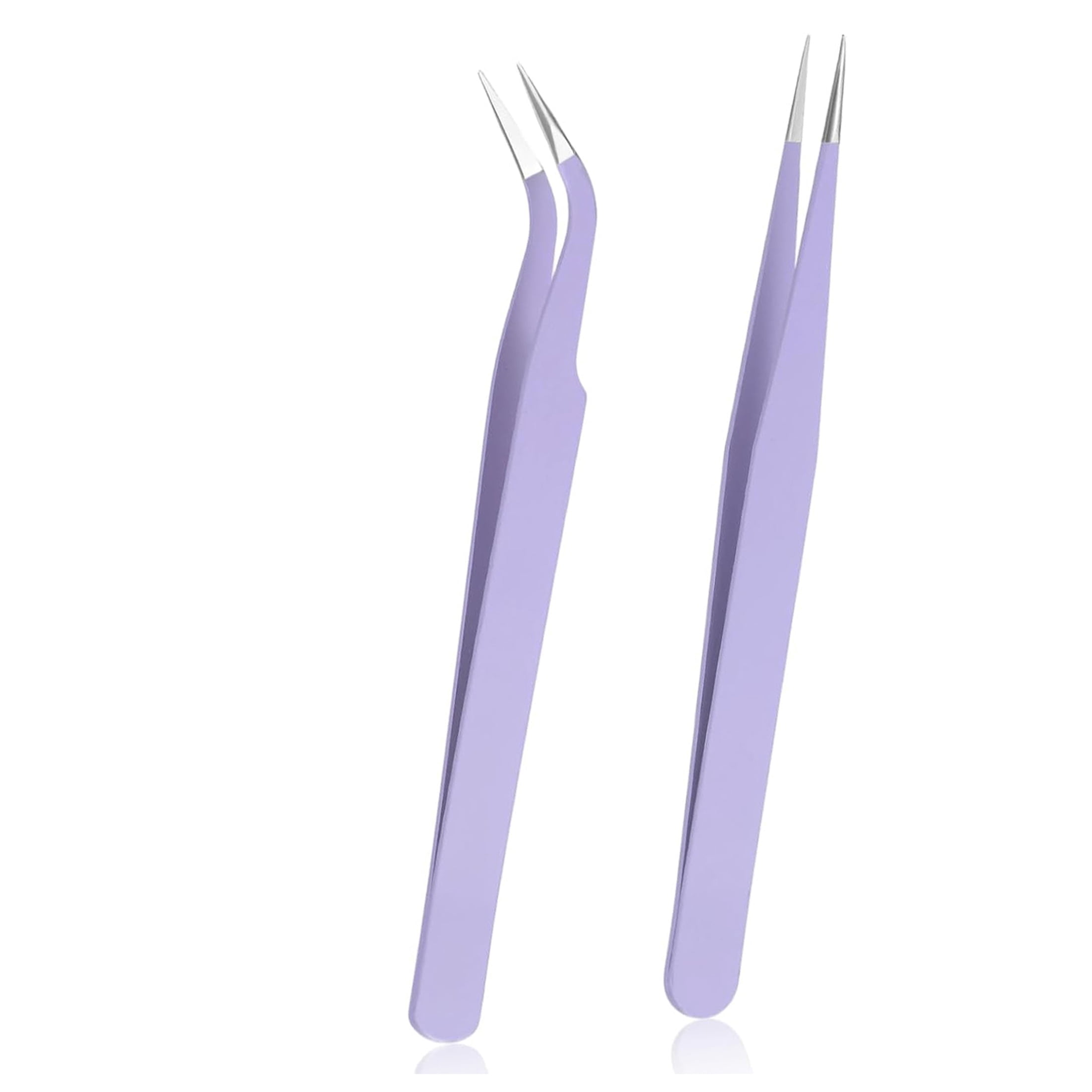 RAGUPEL Sticker Tweezers, 2 Pcs Stainless Steel Eyelash Tweezers ...