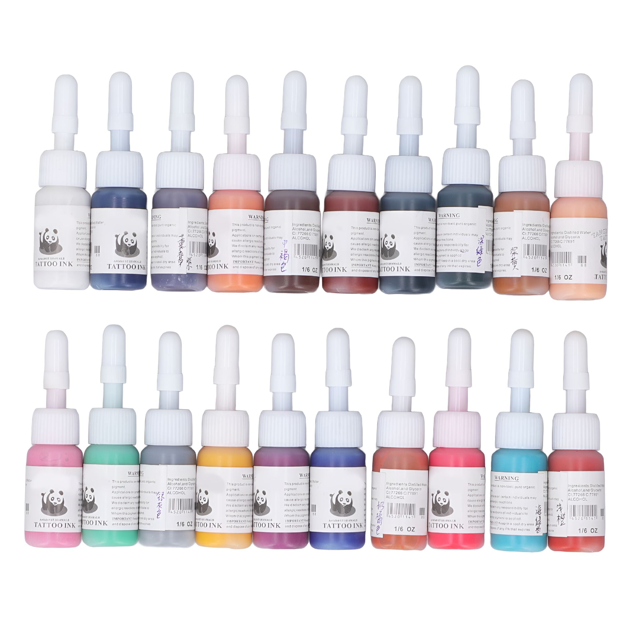 RAGUPEL Tattoo Ink 20 Colors 100ml Conical Bottle Mouth Easy Coloring ...