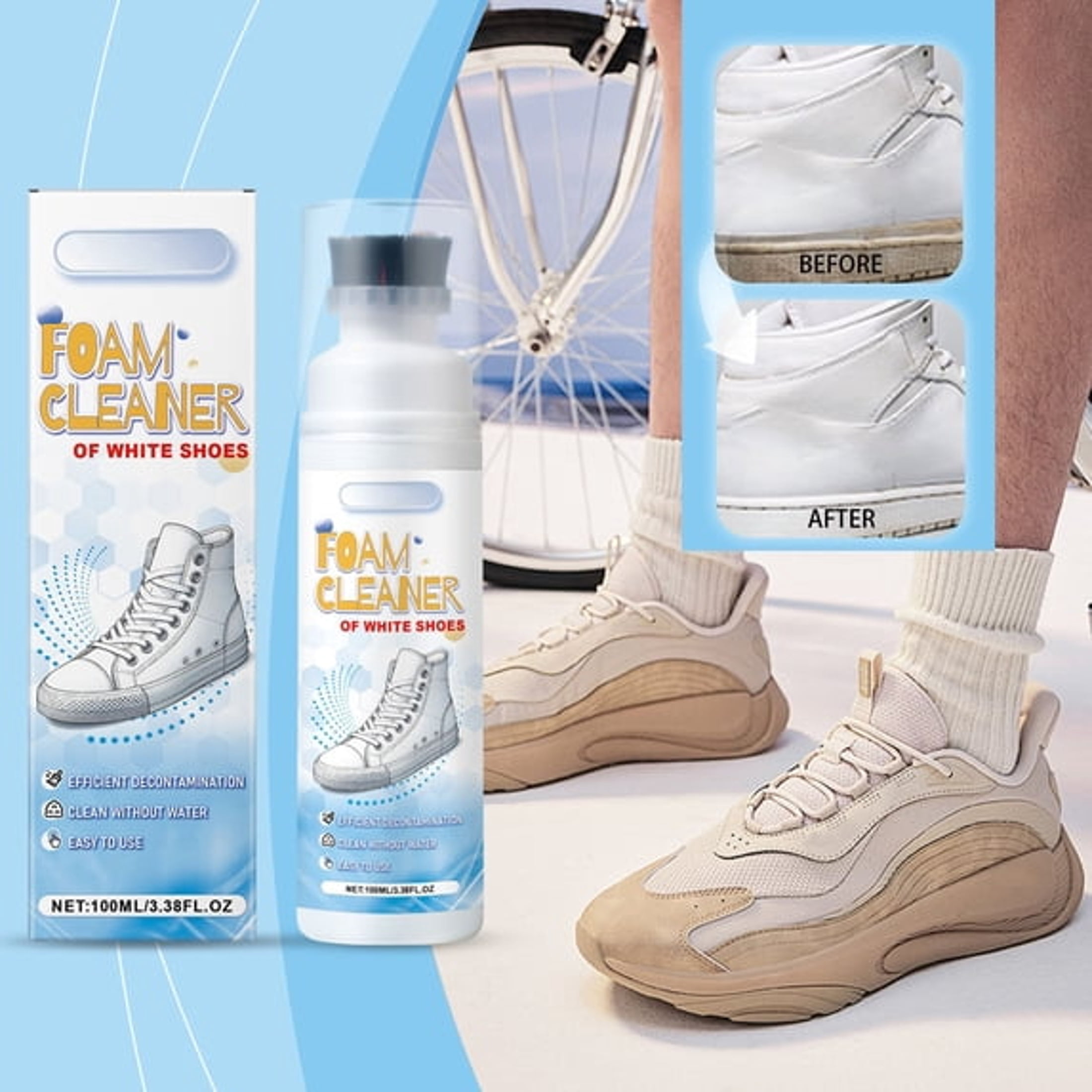 RAGUPEL White Sneaker Cleaner Foam Small White Shoes Detergent Foam Dry ...