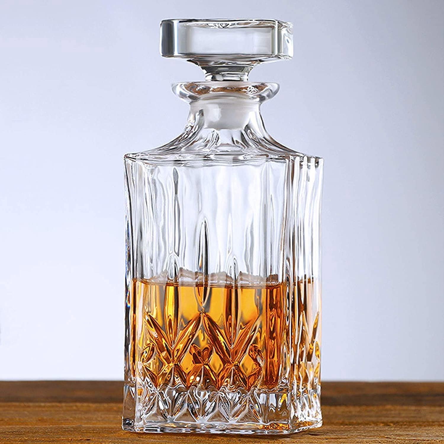 RAHAS Whiskey Decanter 1000 ml Diamond Crystal Clear Glass Decanter for ...