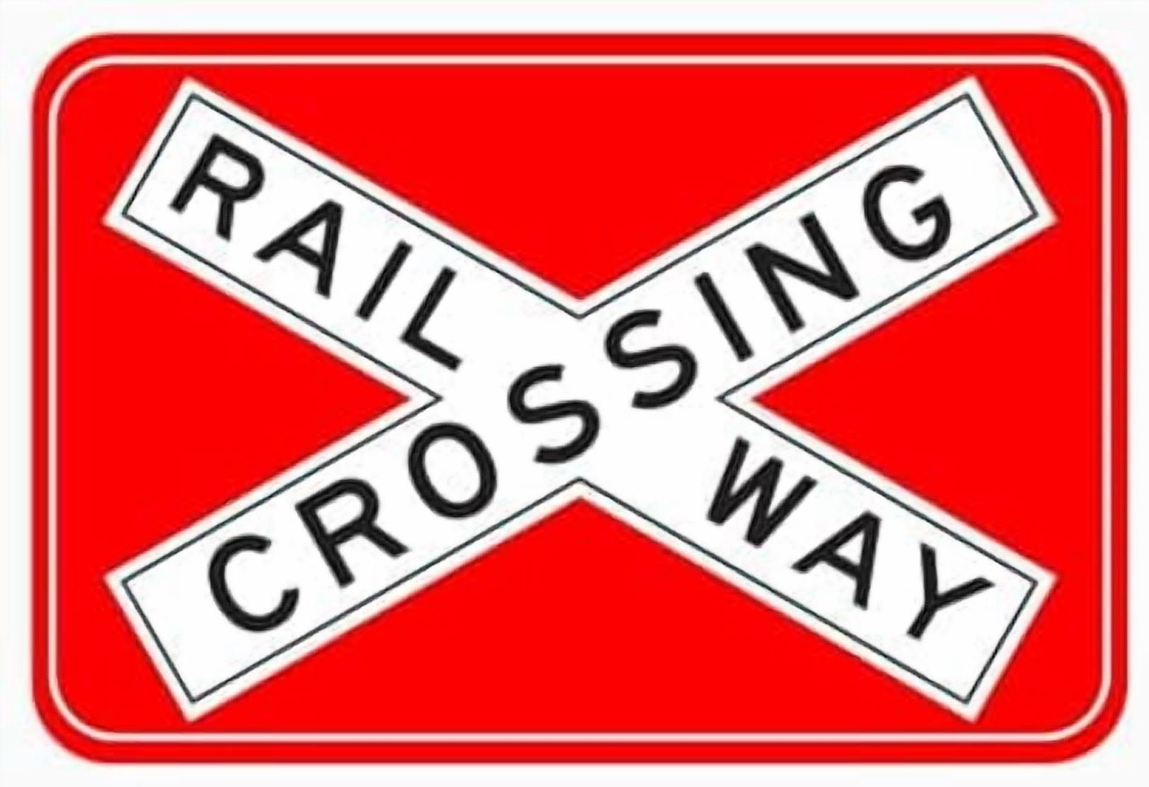 RAILWAY CROSSING Sign Traffic Metal Tin Sign 8 x 12 inch for Industrial ...