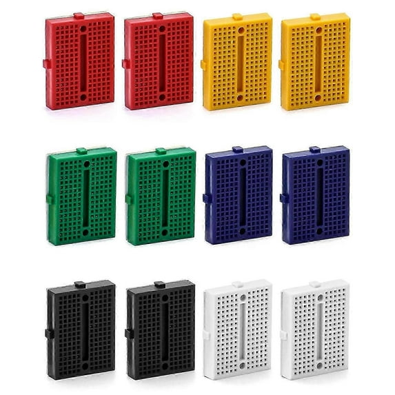 RAIN 170 Point Mini Breadboard Kit,12Pack Tiny Breadboard PCB Bread ...