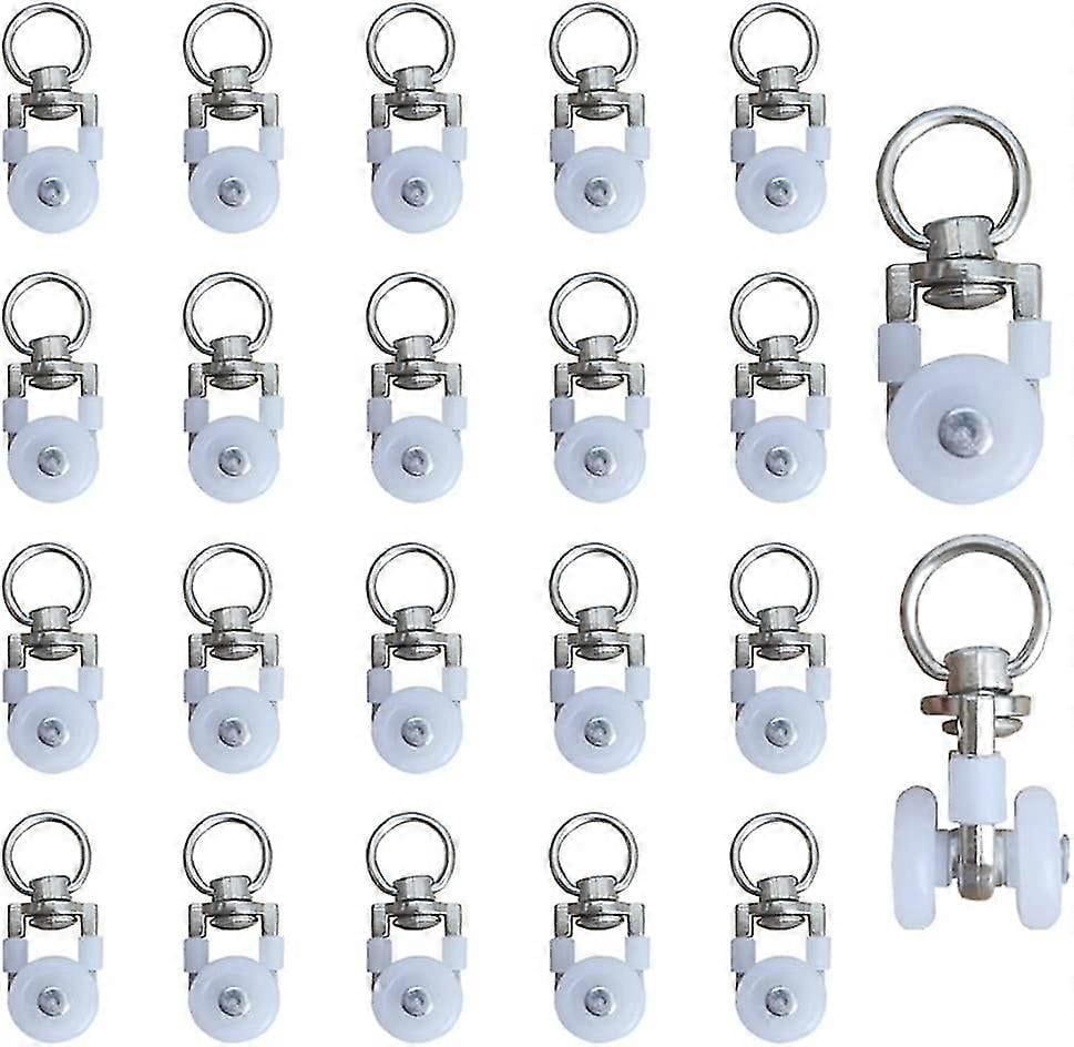 RAIN 20 Pack Metal Track Rollers, Curtain Tracks, Glides, Curtain ...
