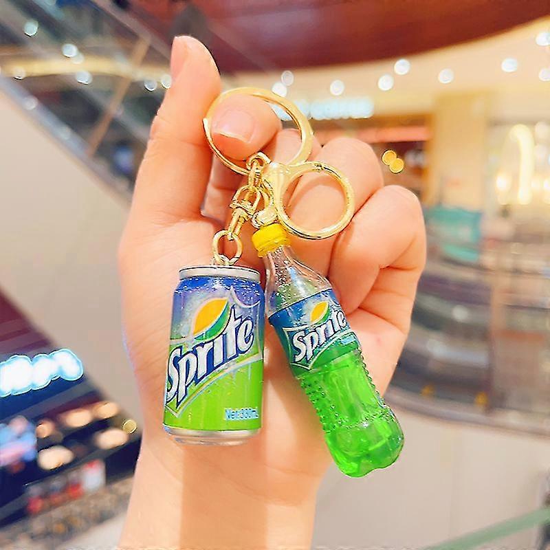 RAIN Cute Super Realistic Coke Sprite Drink Bottle Cans Keychain Couple ...