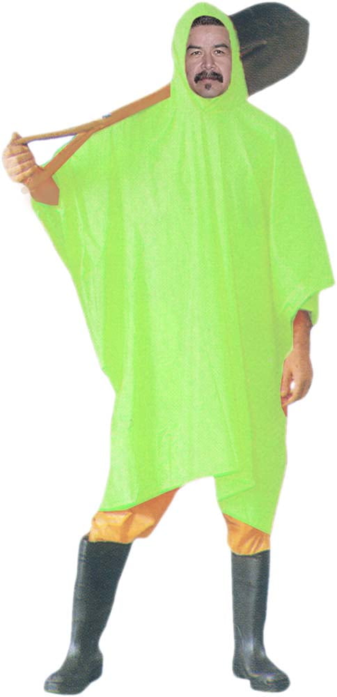 RAIN GUARD 10 Mil Neon Green Vinyl Rain Poncho with Hood | Expanded 50 ...