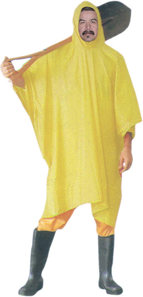 RAIN GUARD 10 Mil Neon Yellow Vinyl Rain Poncho with Hood | Expanded 50 ...