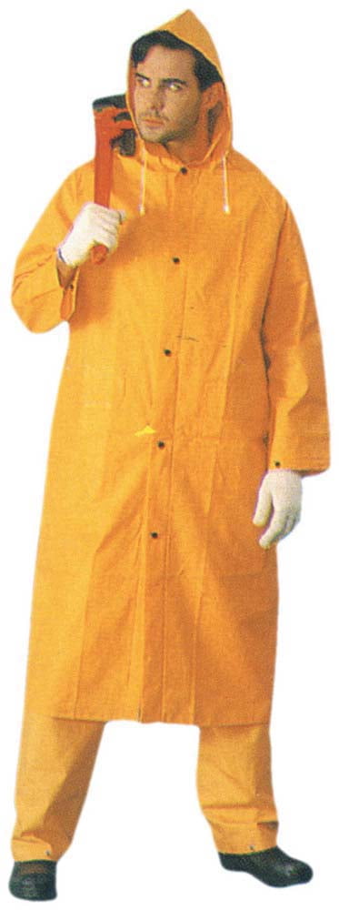 RAIN GUARD Men's 48" High-Visibility Yellow Raincoat | Large Size ...